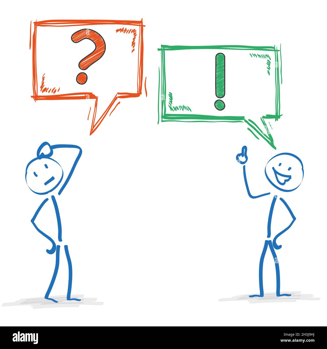Cartoon question mark thought bubble hi-res stock photography and ...