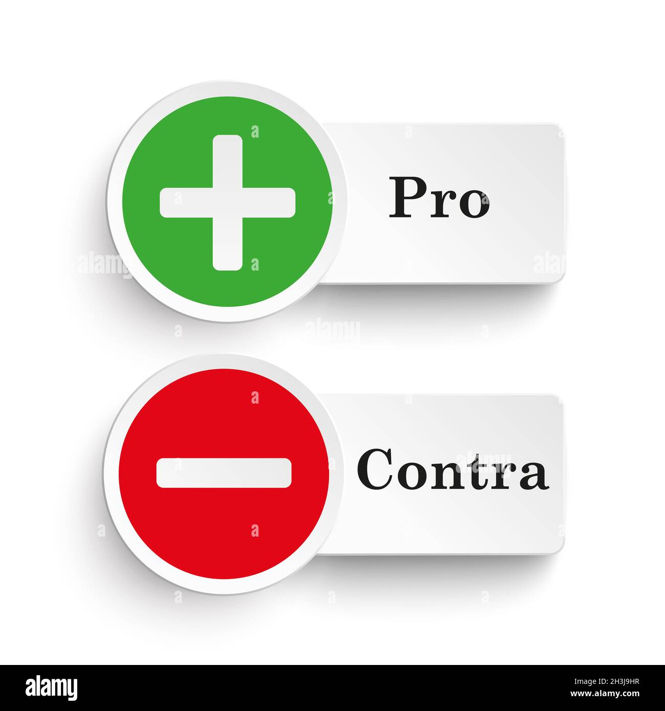 Pro Contra Round Icons Stock Photo - Alamy