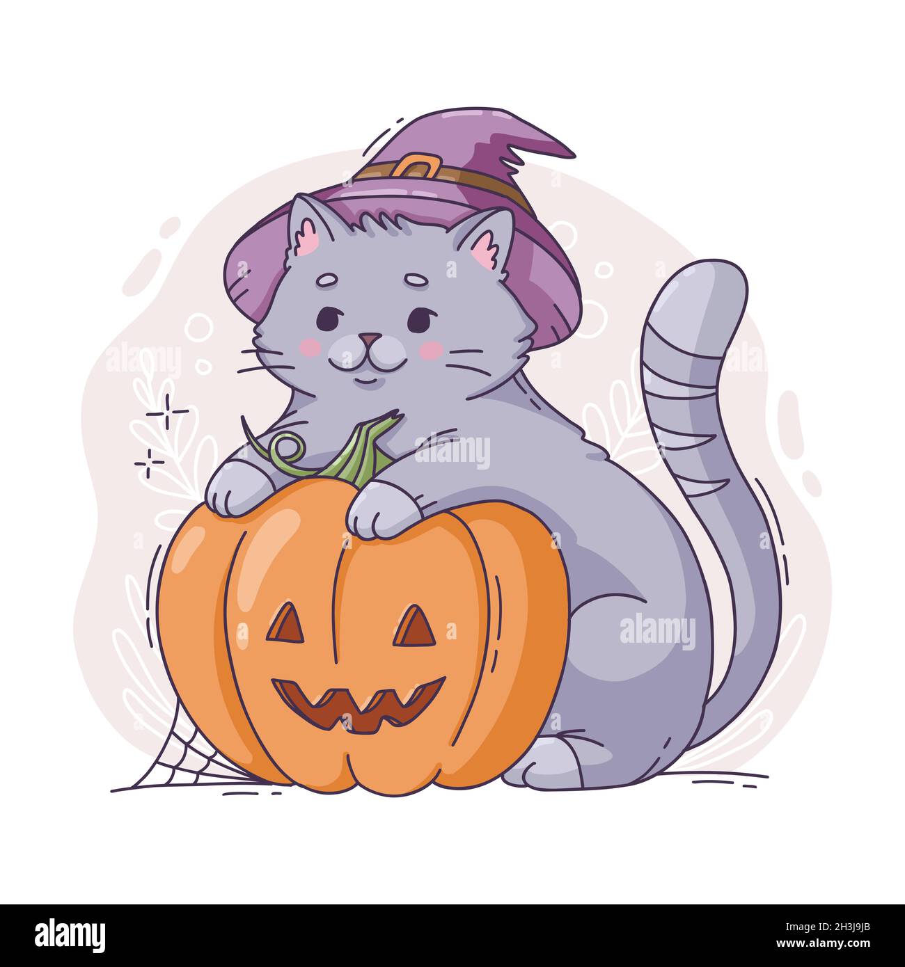 Halloween cat illustration Cut Out Stock Images & Pictures - Alamy