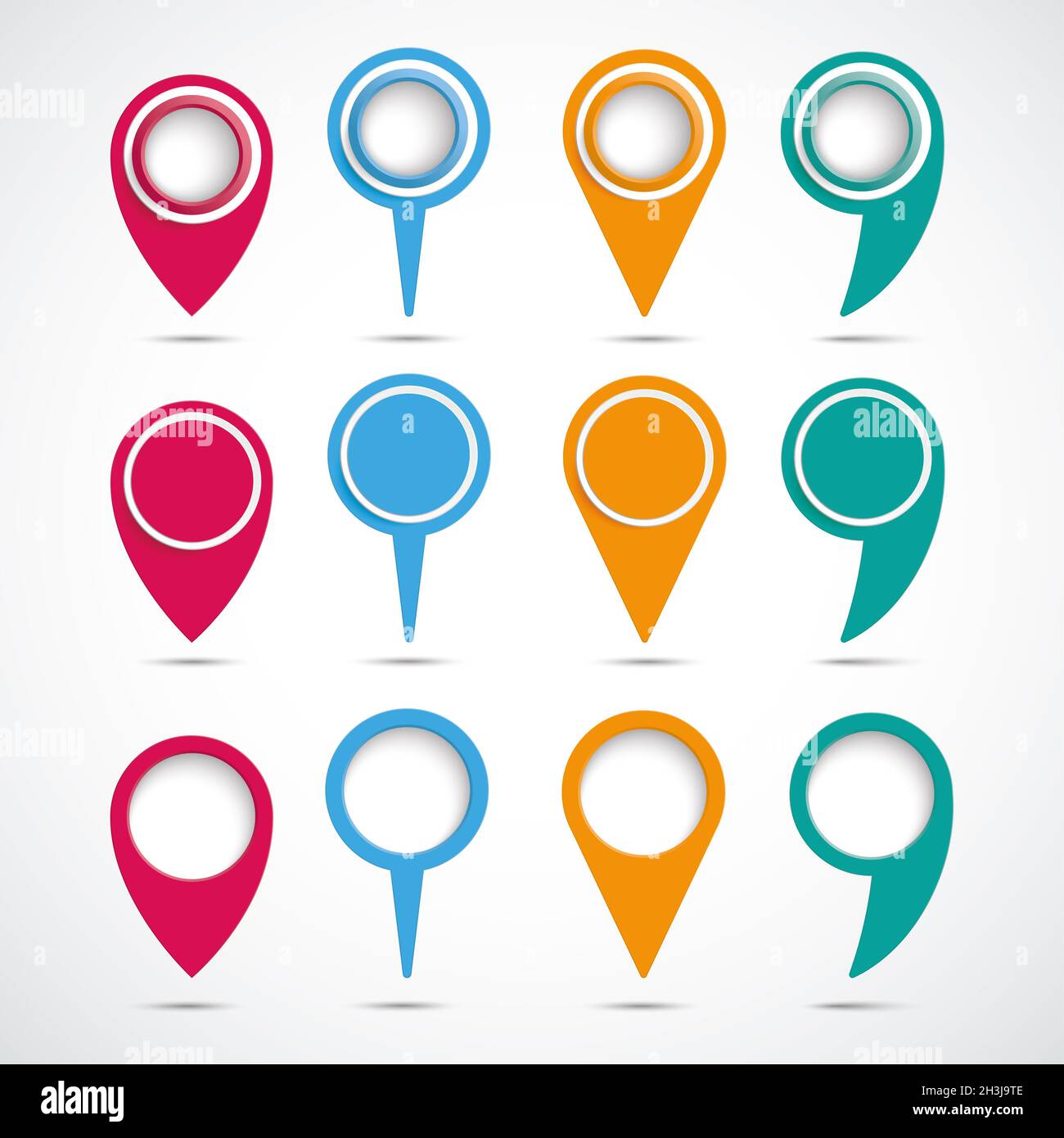 Set Of Colored Circle Pointers Stock Photo - Alamy