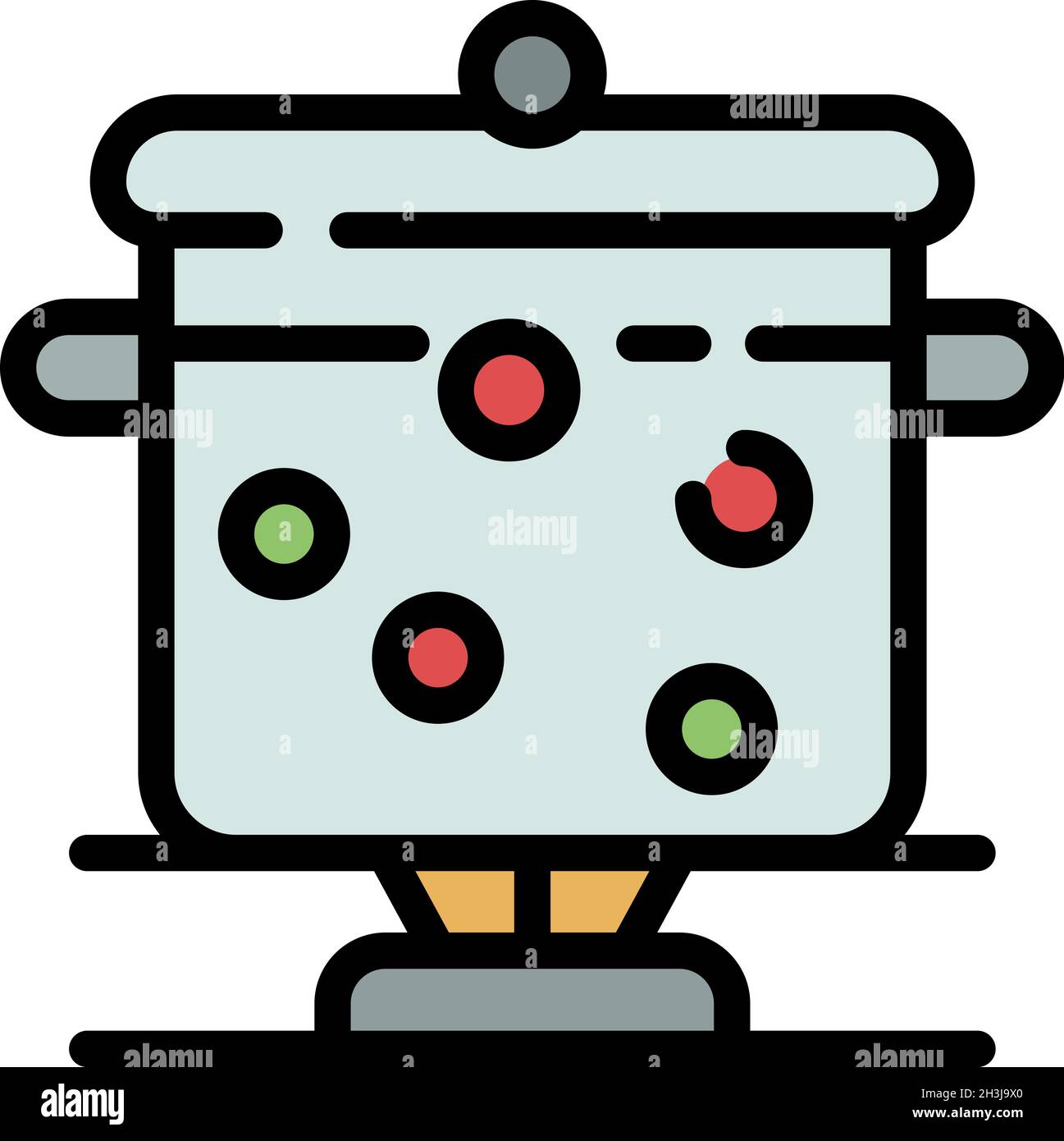 Boiling pan icon. Outline boiling pan vector icon color flat isolated ...