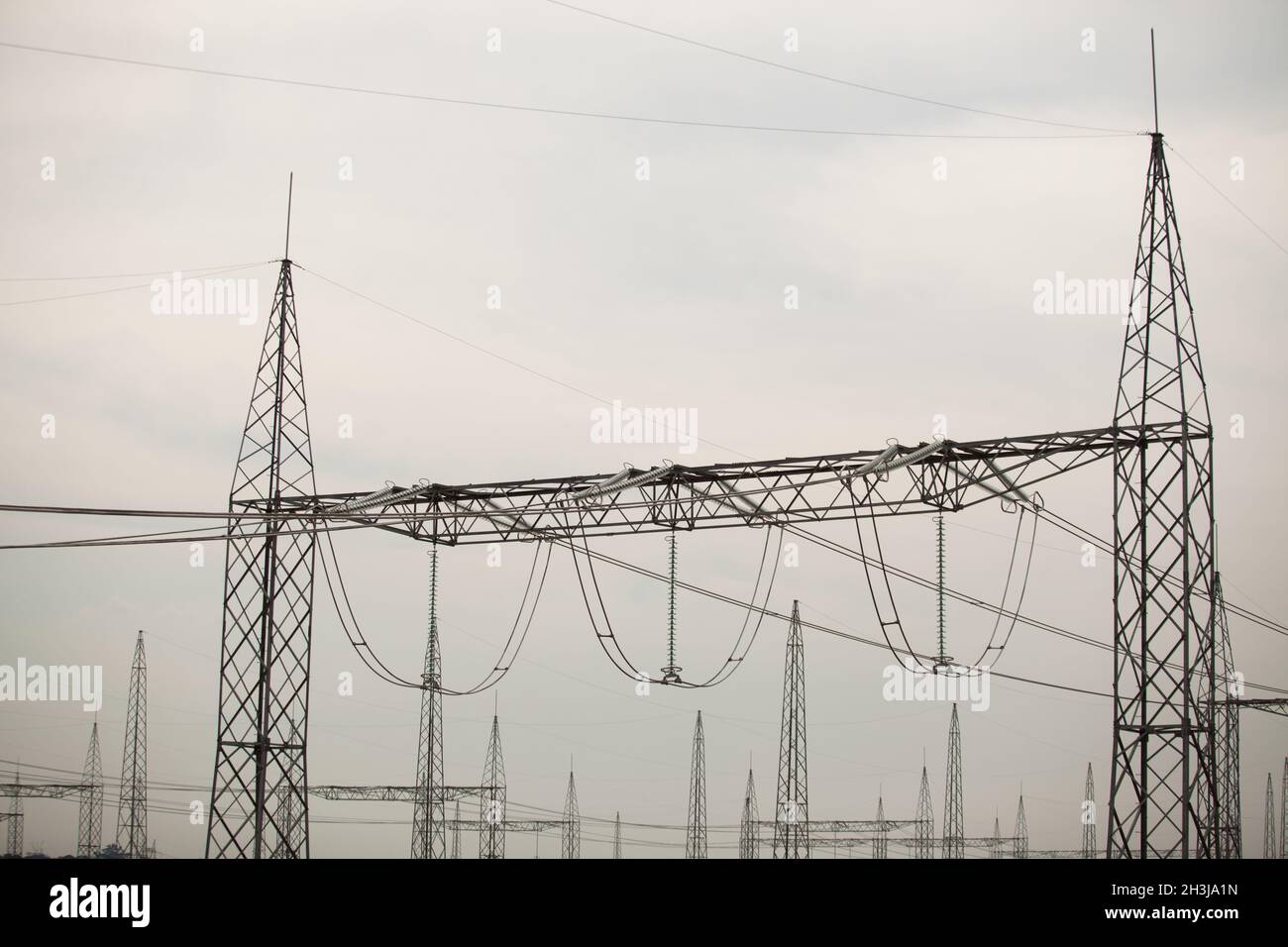 Industrial Power Lines and High Voltage Lines Electricity. High quality ...