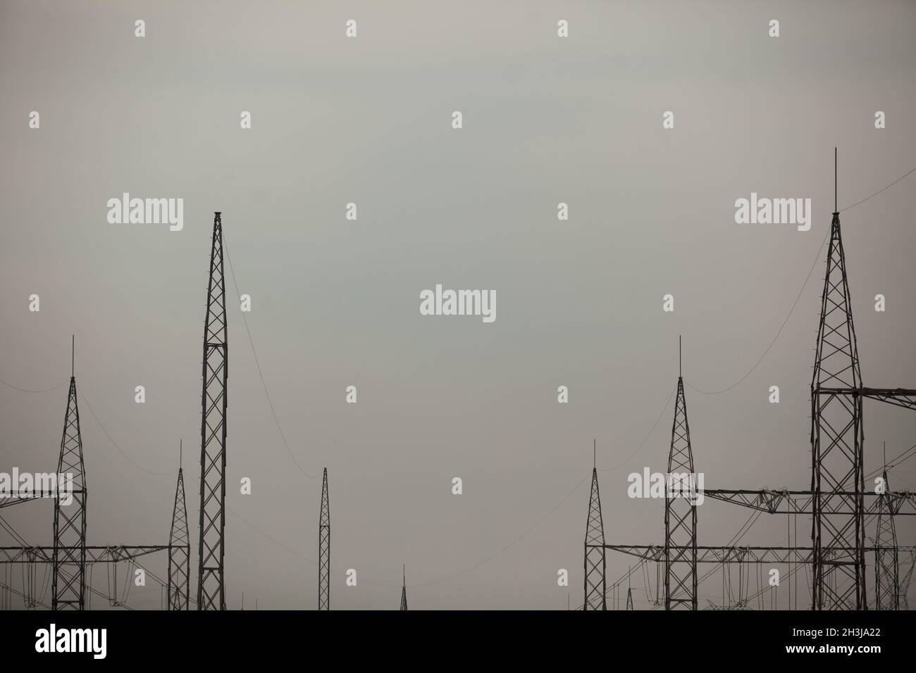 Industrial Power Lines and High Voltage Lines Electricity. High quality ...