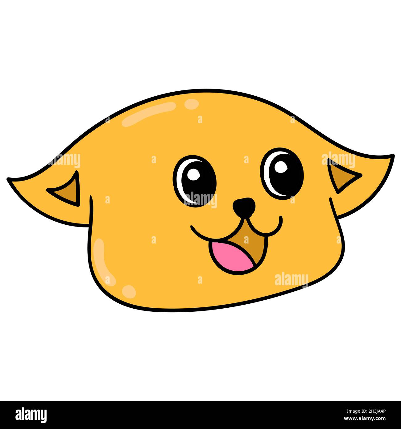 Yellow dog head happy Stock Vector Images - Alamy