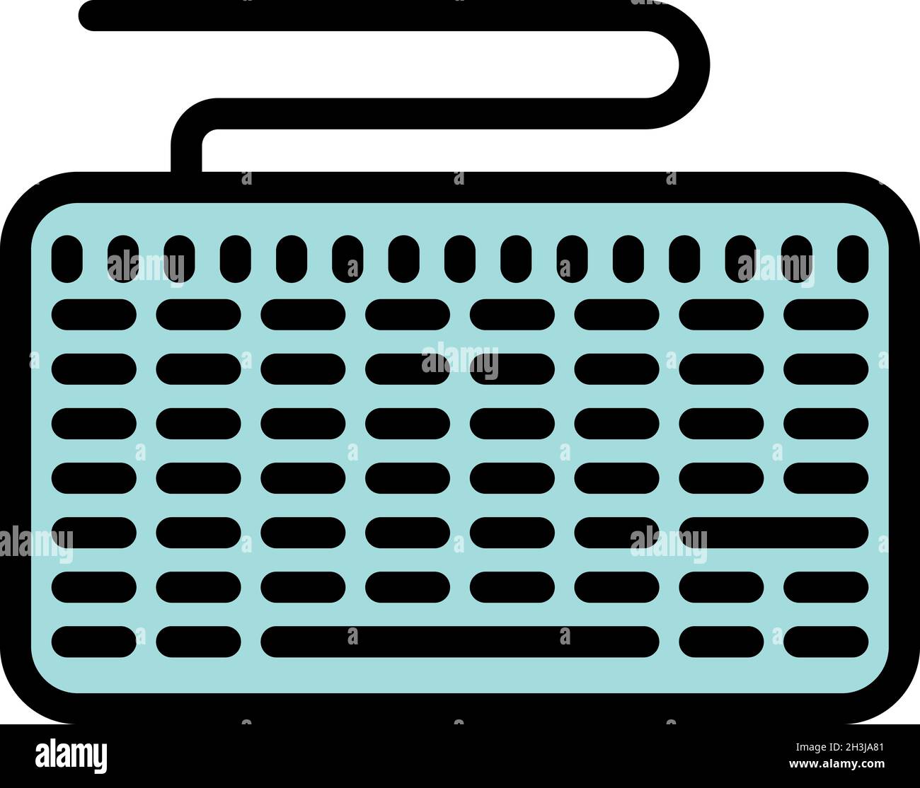 Button keyboard icon. Outline button keyboard vector icon color flat ...