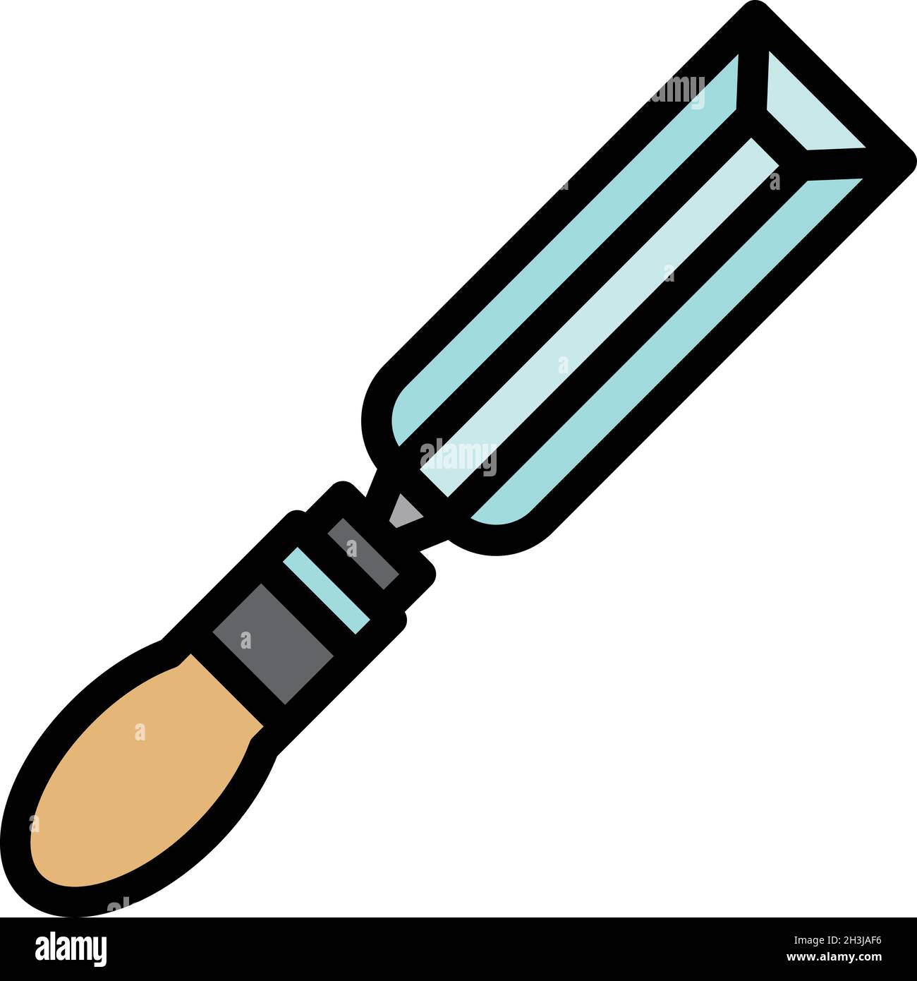Carving chisel icon. Outline carving chisel vector icon color flat ...
