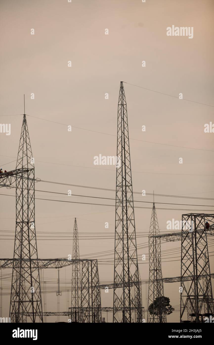 Industrial Power Lines and High Voltage Lines Electricity. High quality ...