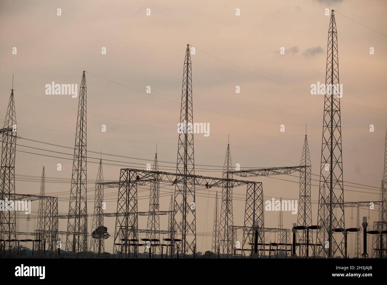 Industrial Power Lines and High Voltage Lines Electricity. High quality ...