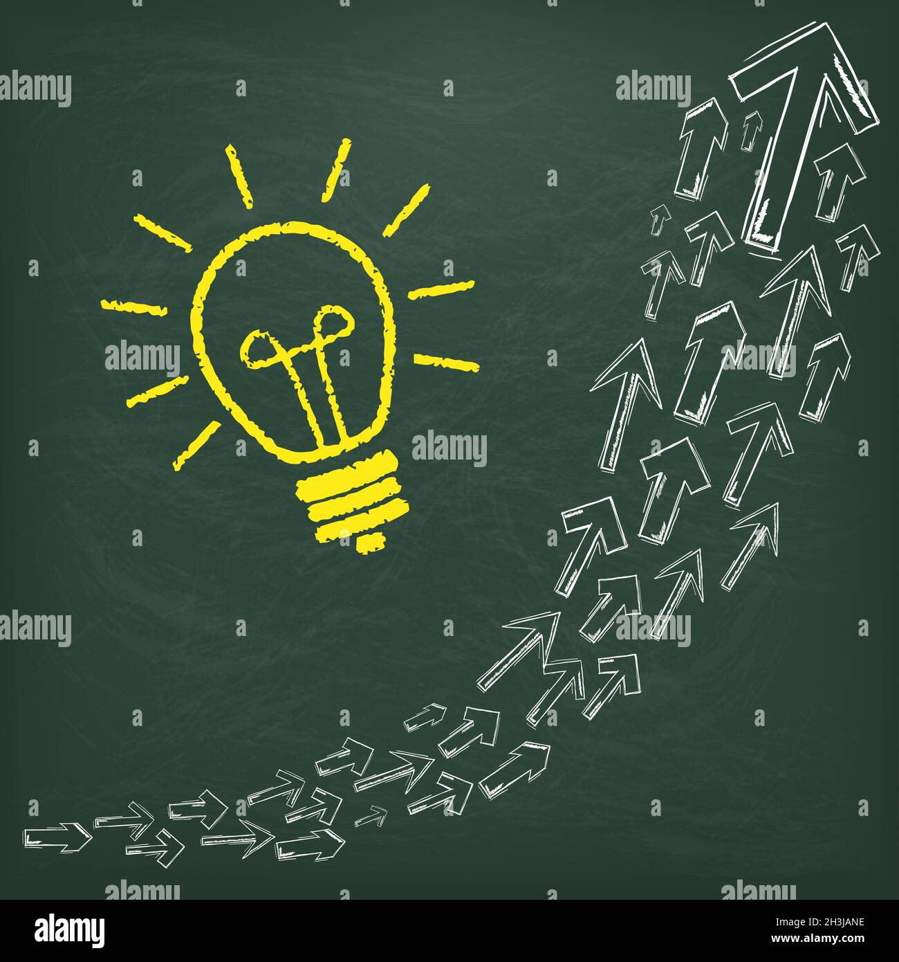 Idea light bulb arrows hi-res stock photography and images - Alamy