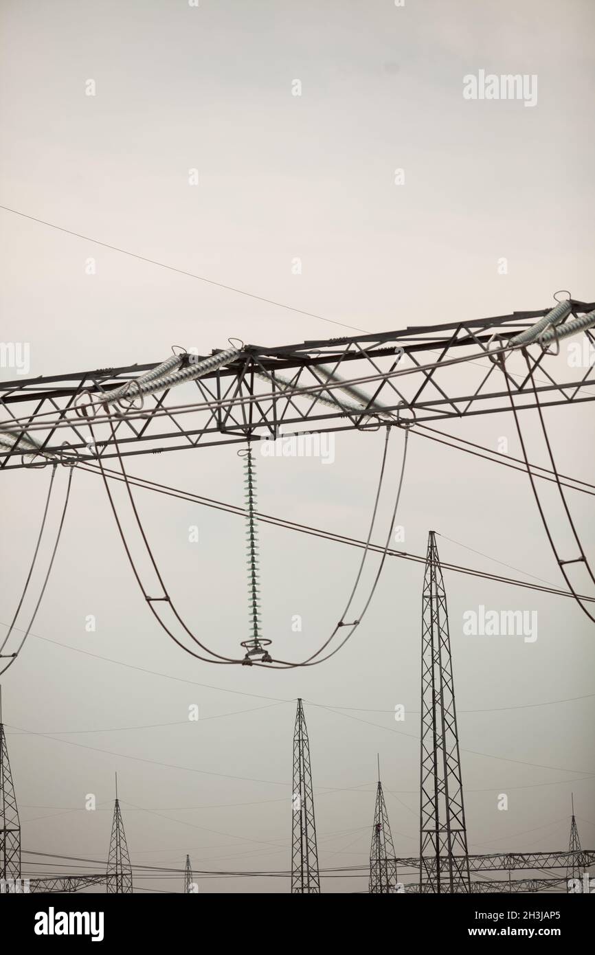 Industrial Power Lines and High Voltage Lines Electricity. High quality ...