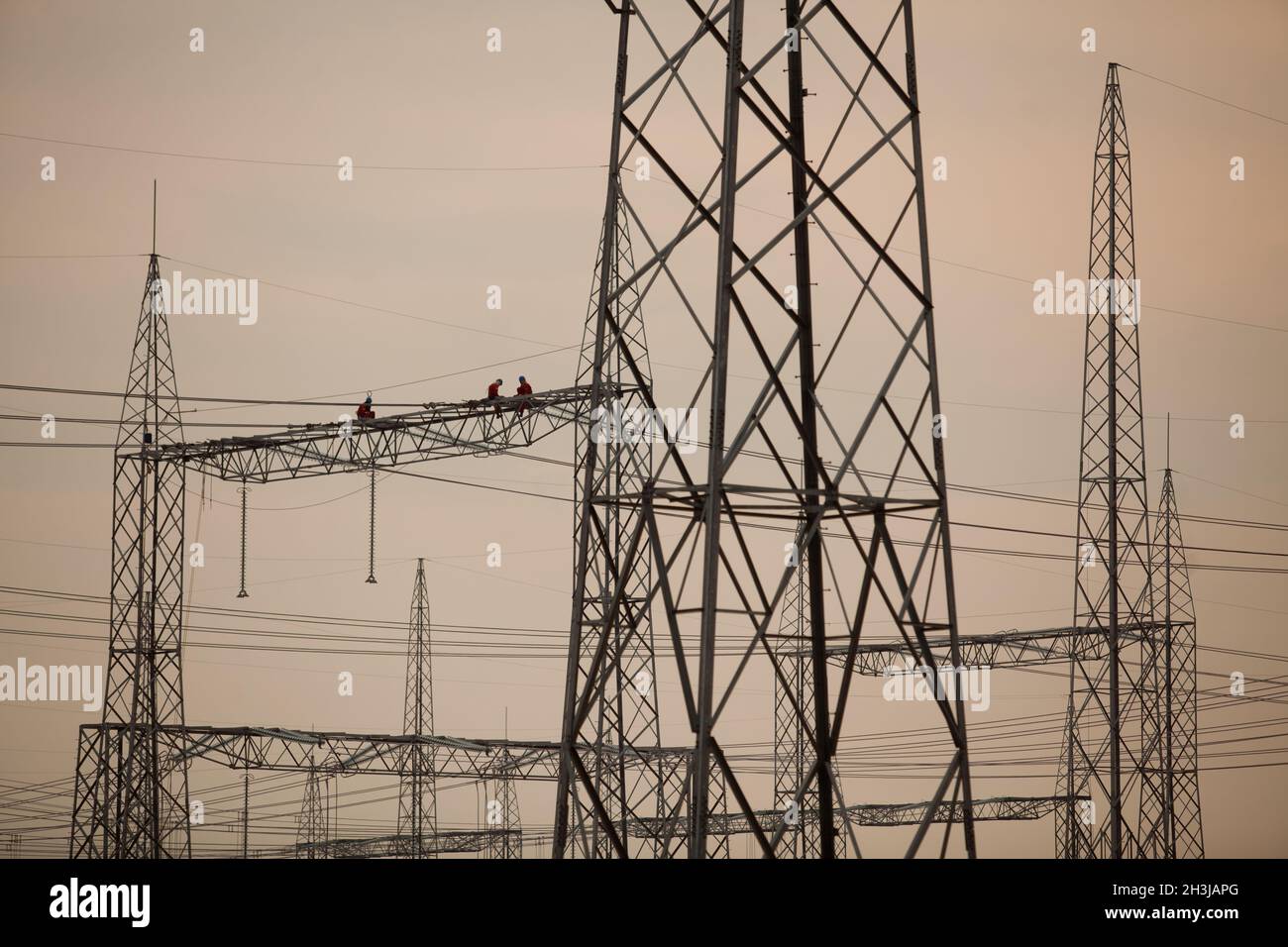 Industrial Power Lines and High Voltage Lines Electricity. High quality ...