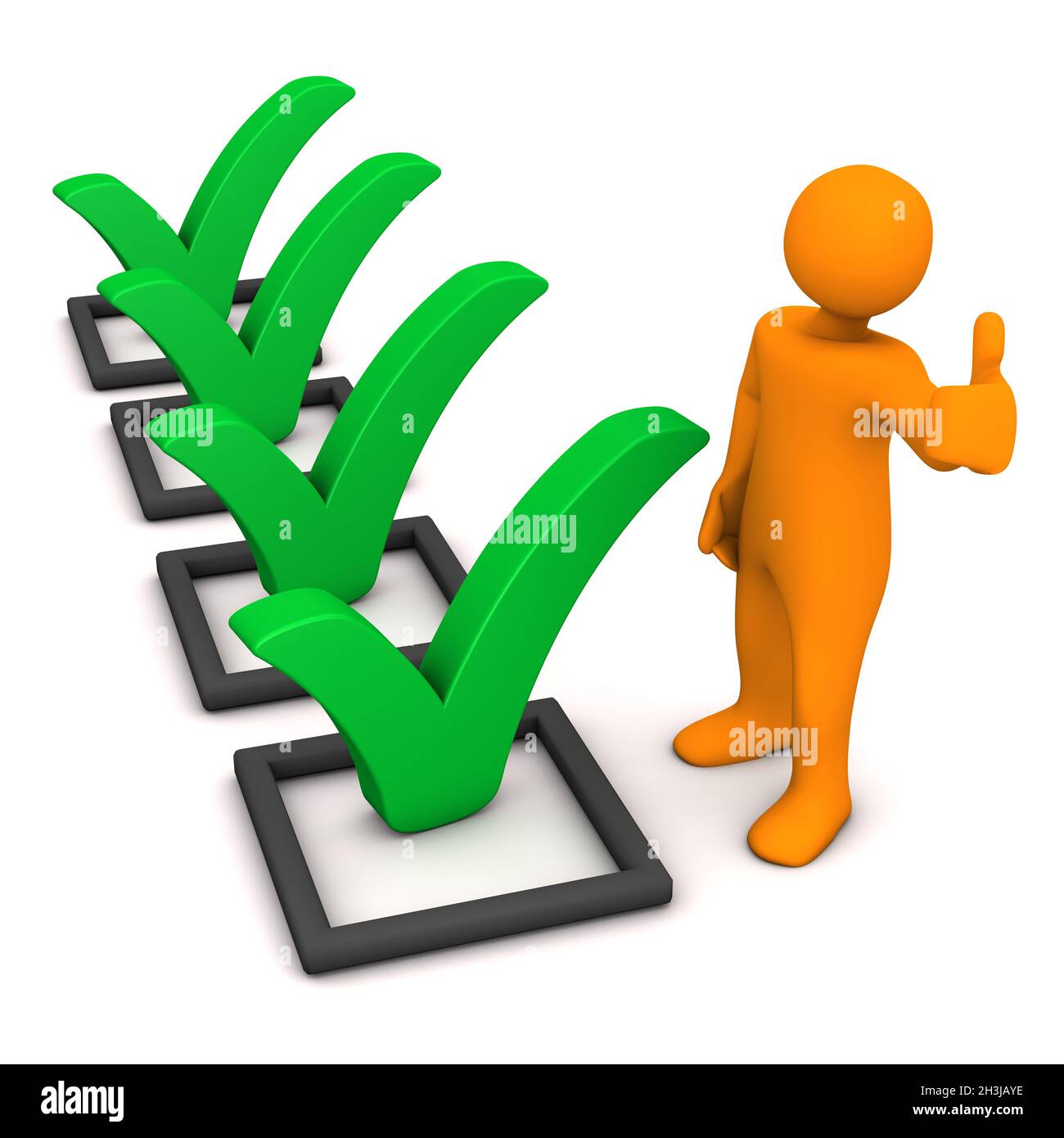 Manikin Green Ticks Checklist Stock Photo - Alamy