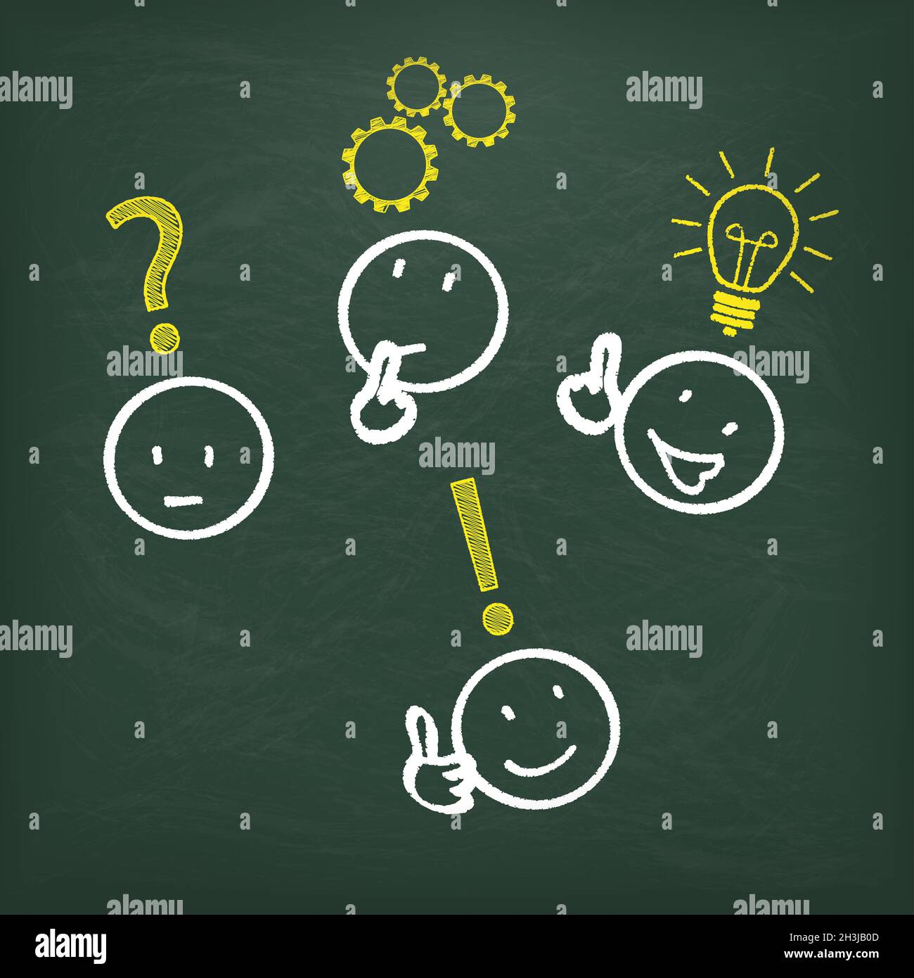 Blackboard Stickman Concept Planning Stock Photo - Alamy