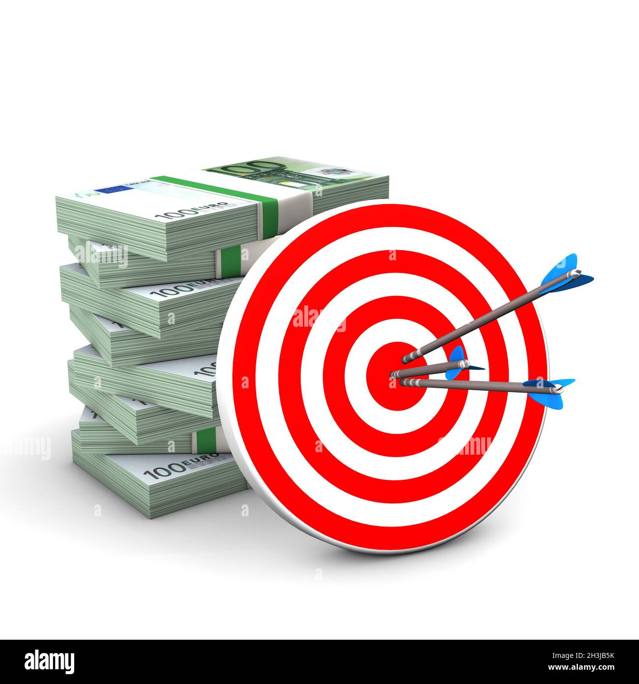 Red Target Money Stock Photo - Alamy