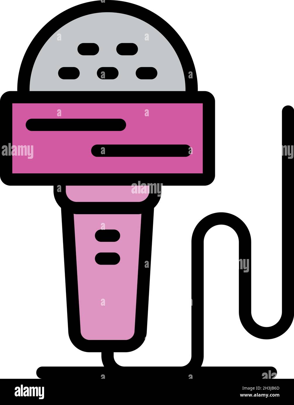 Tv reporter microphone icon. Outline tv reporter microphone vector icon ...