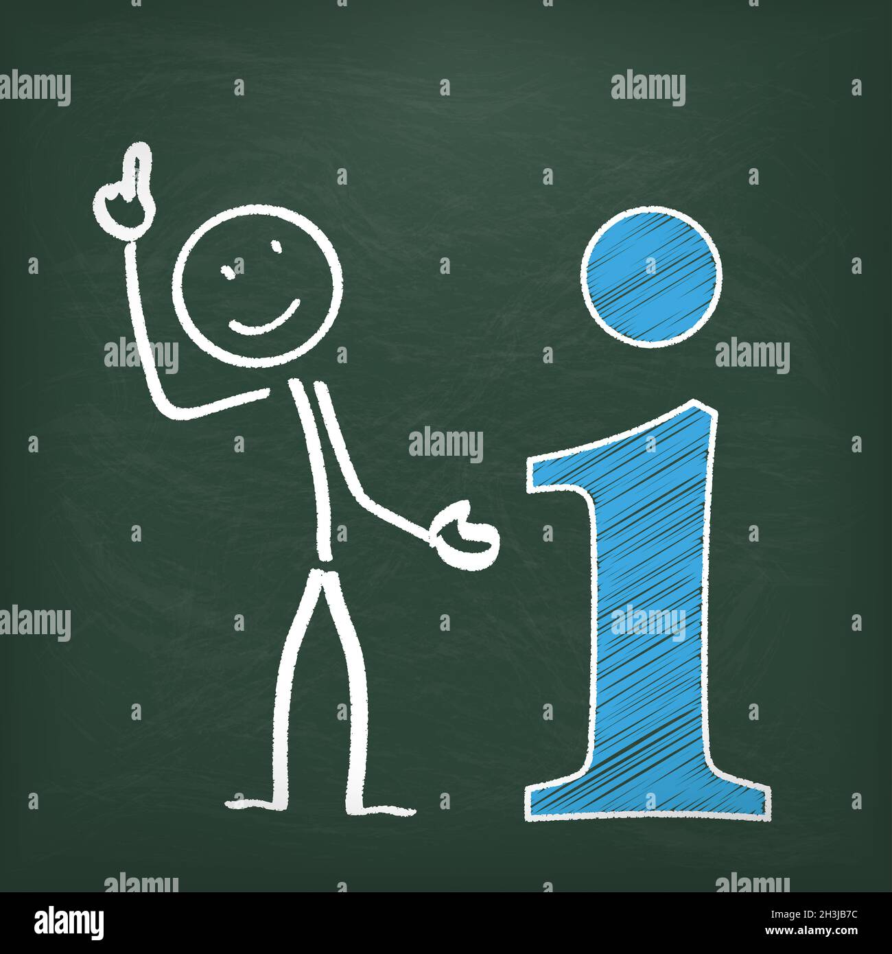 Blackboard Stickman Info Stock Photo - Alamy