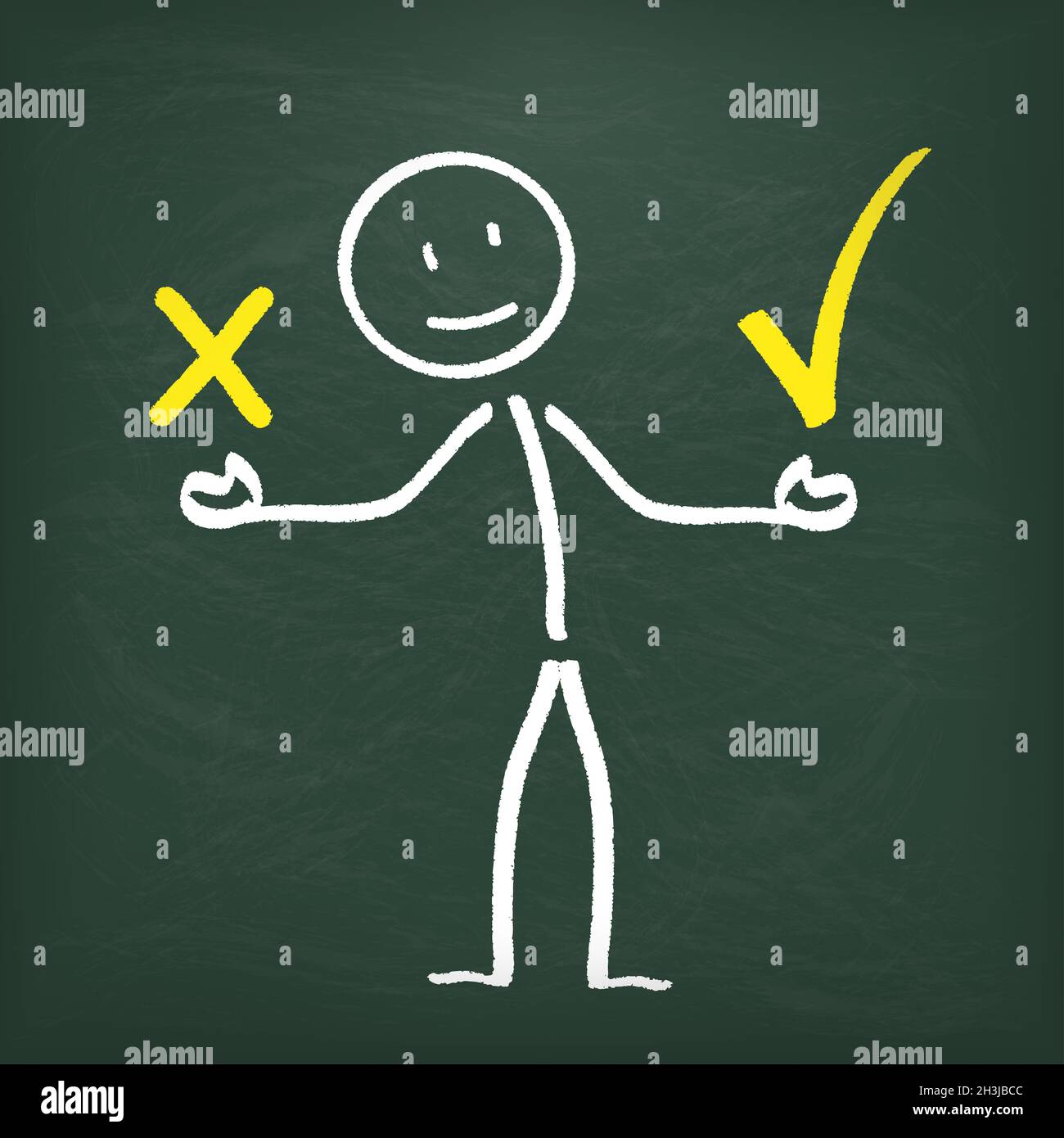 Blackboard Stickman 2 Communication Problem Stock Photo - Alamy