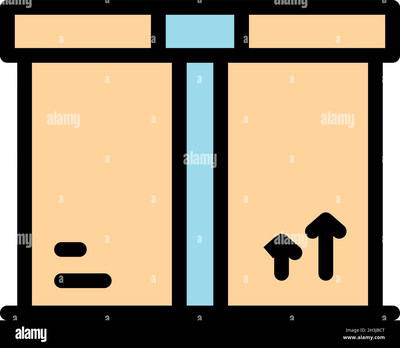 Order parcel icon. Outline order parcel vector icon color flat isolated ...