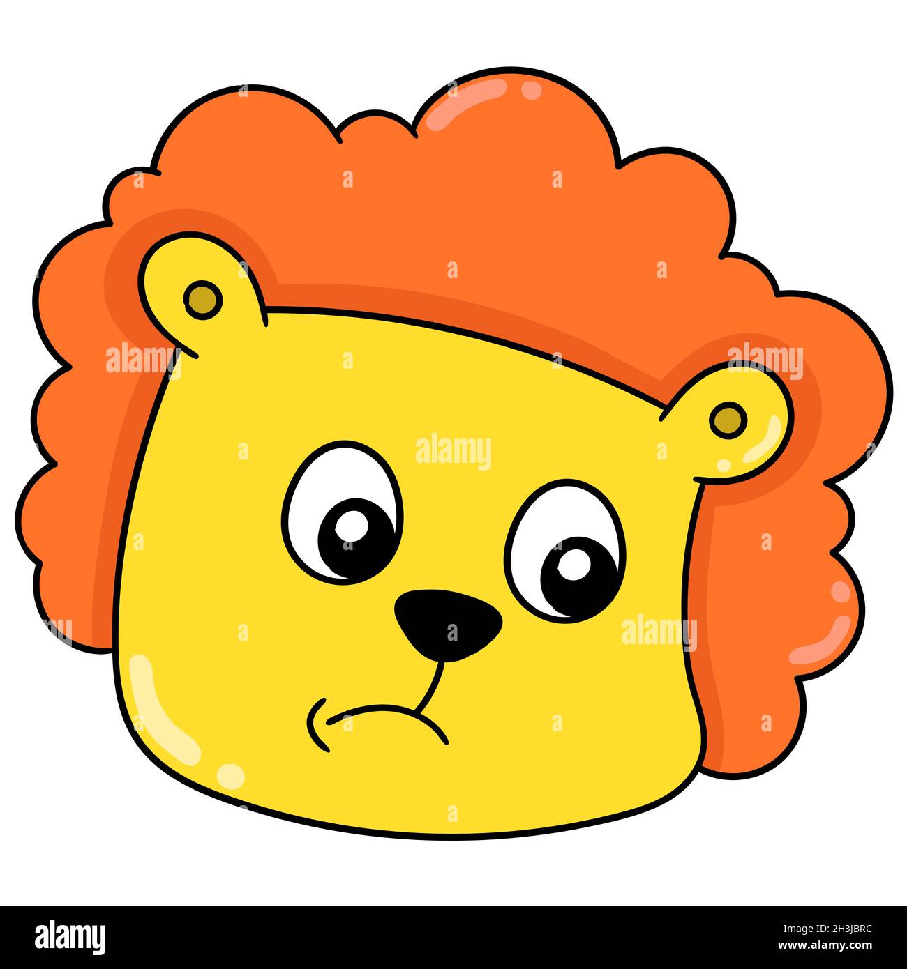 gloomy lion head emoticon Stock Vector Image & Art - Alamy