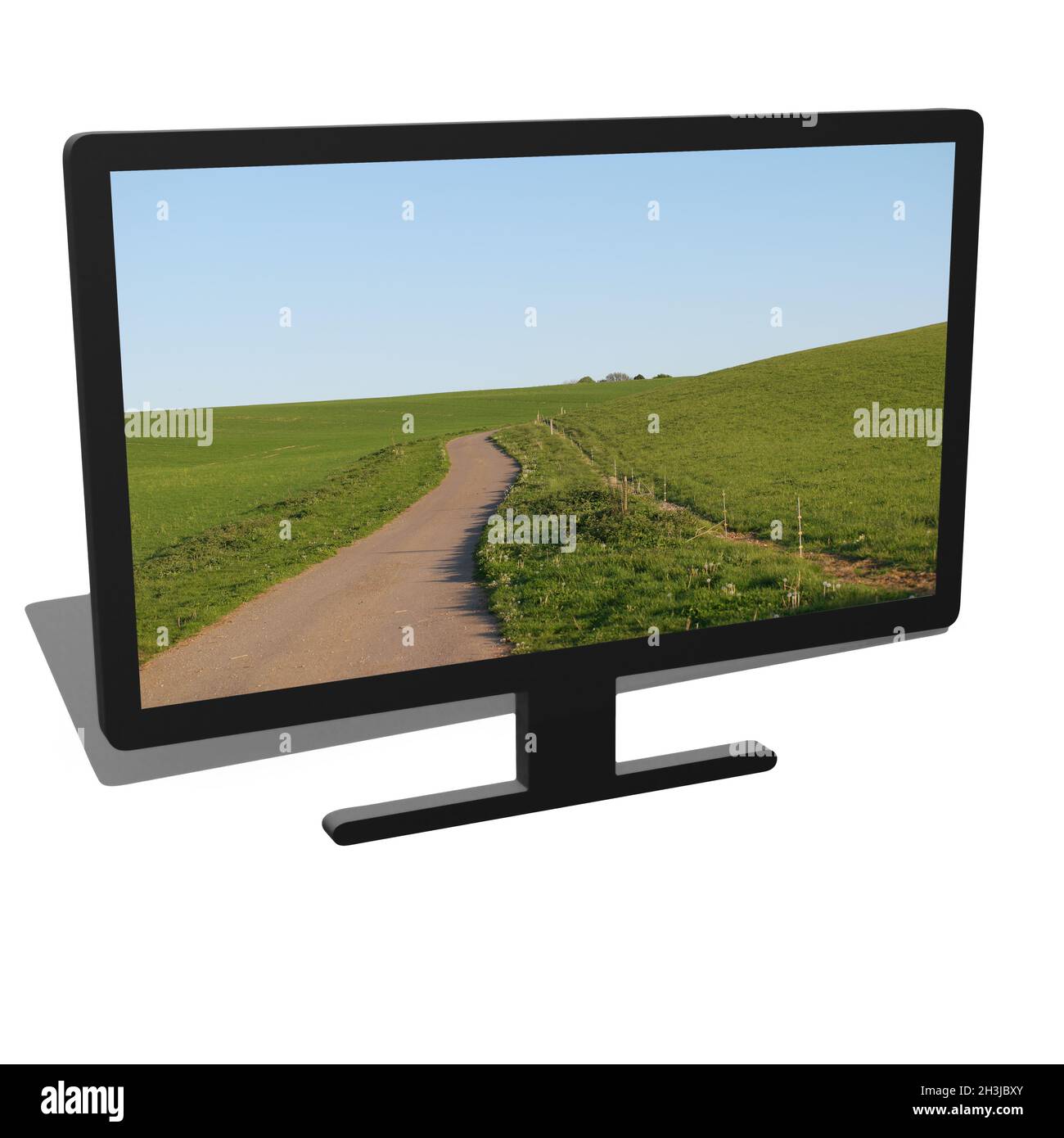 3d illustration of black desktop computer Stock Photo - Alamy