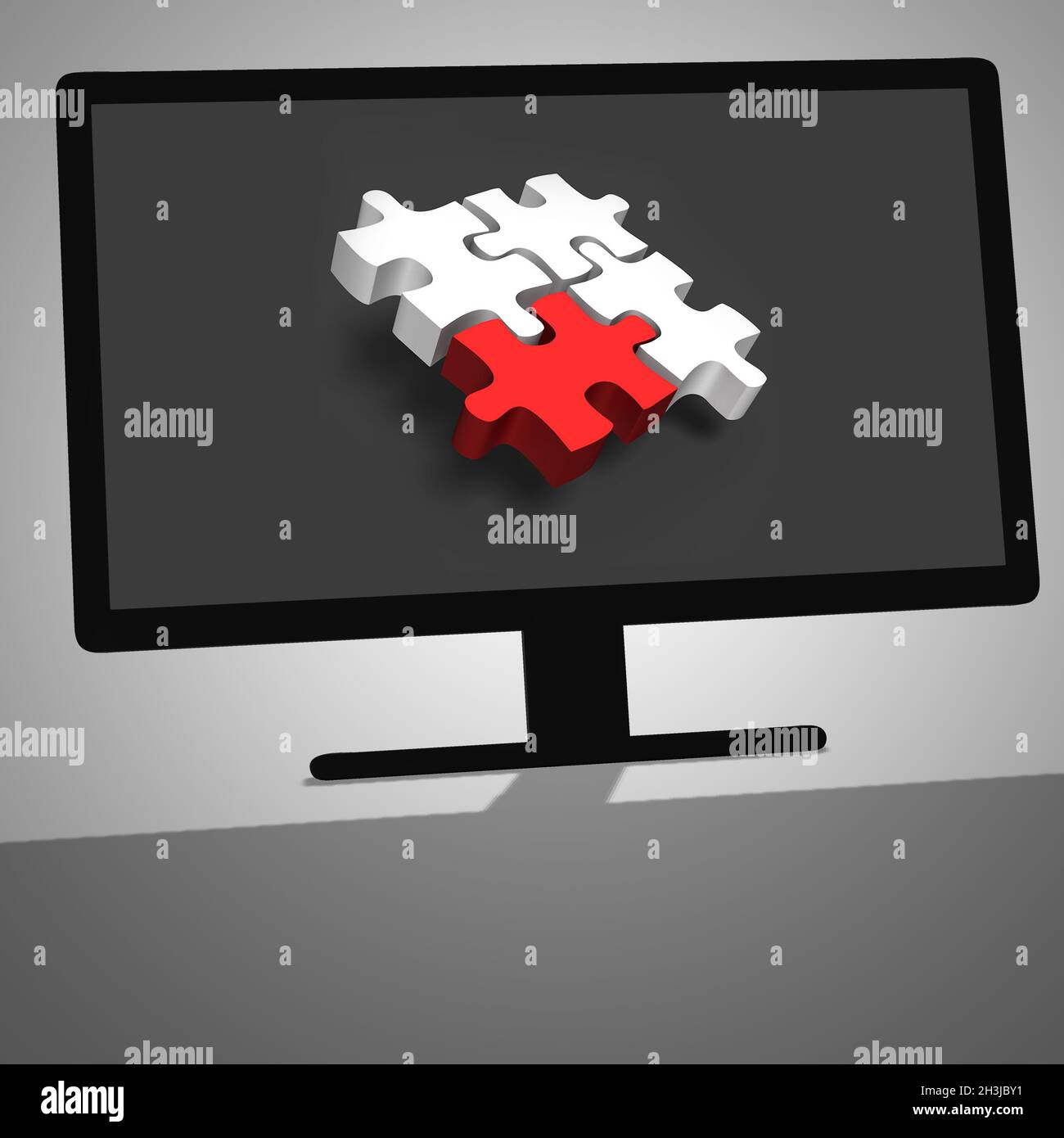 3d illustration of black desktop computer Stock Photo - Alamy