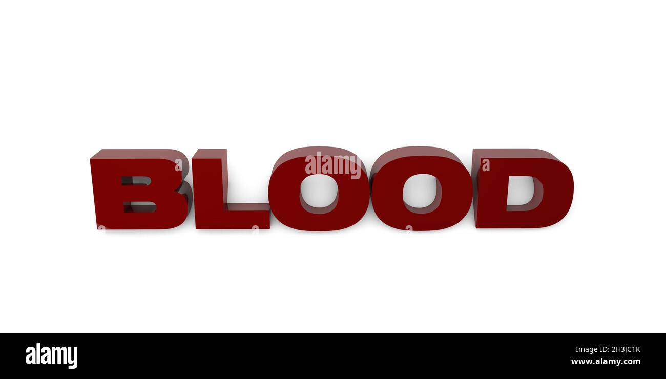 Blood 3d letters Stock Photo - Alamy