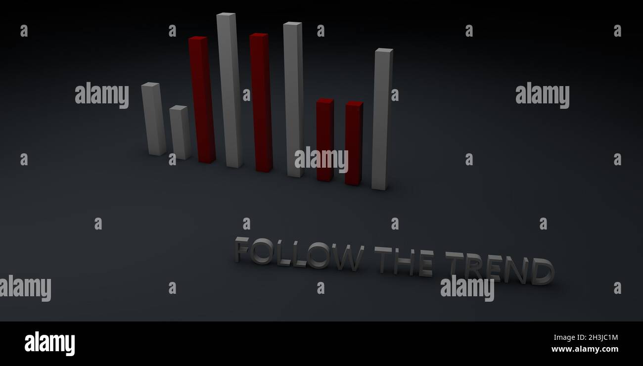 Advice to follow the trend written with 3d letters Stock Photo - Alamy