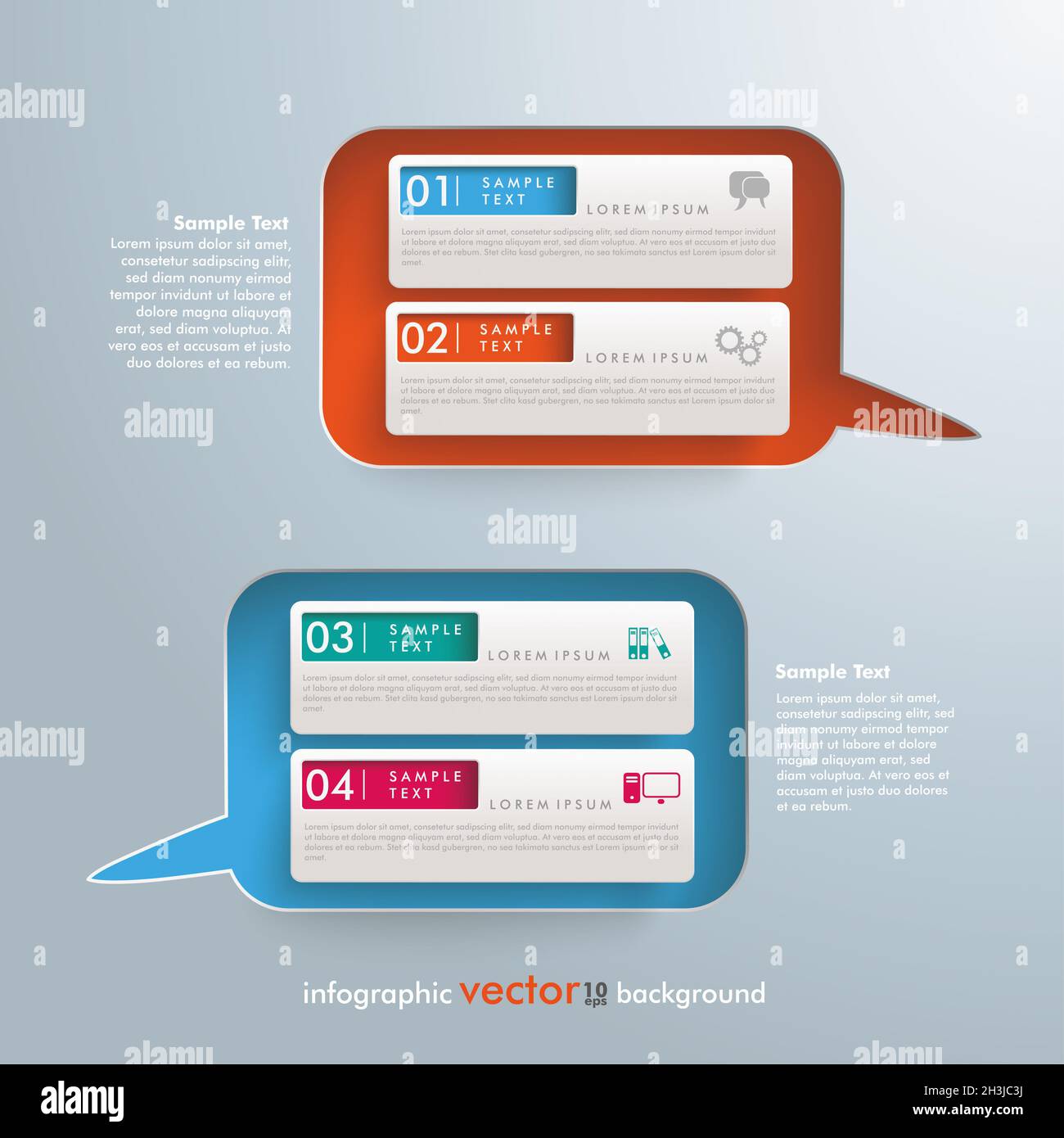 2 Speech Bubbles Holes Banners Stock Photo - Alamy