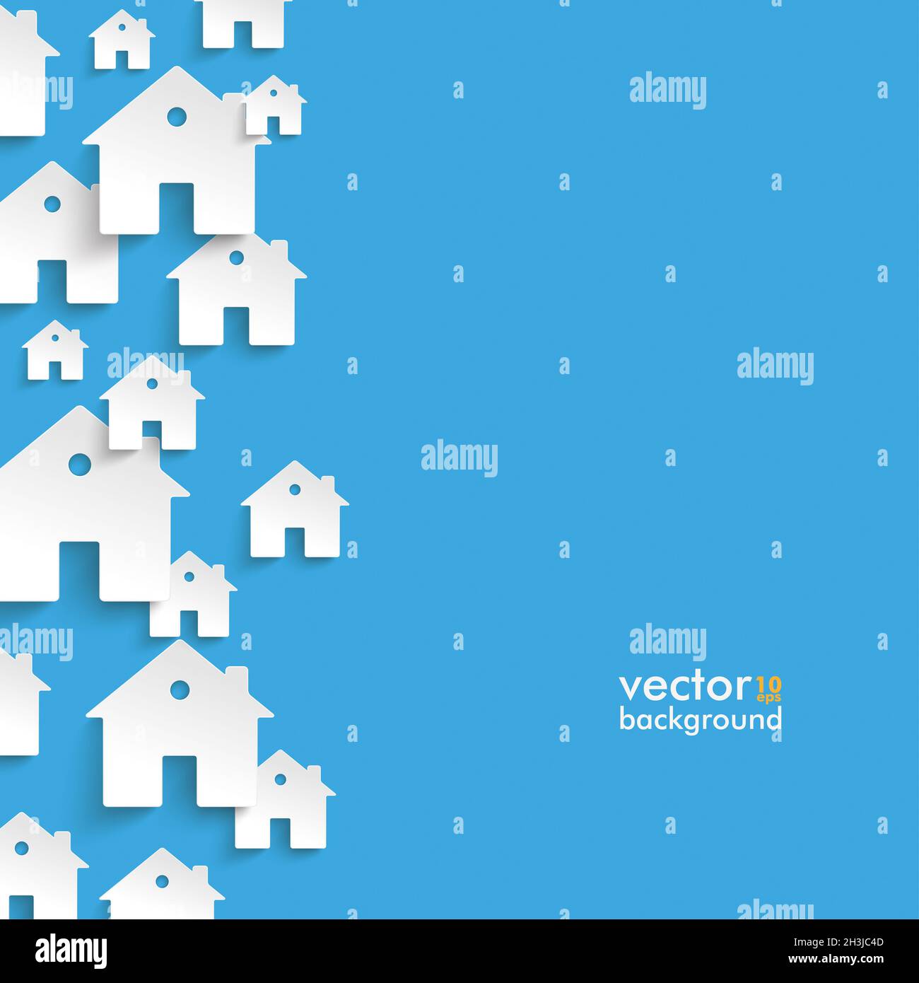 White Paper Houses Side Blue Background Stock Photo - Alamy