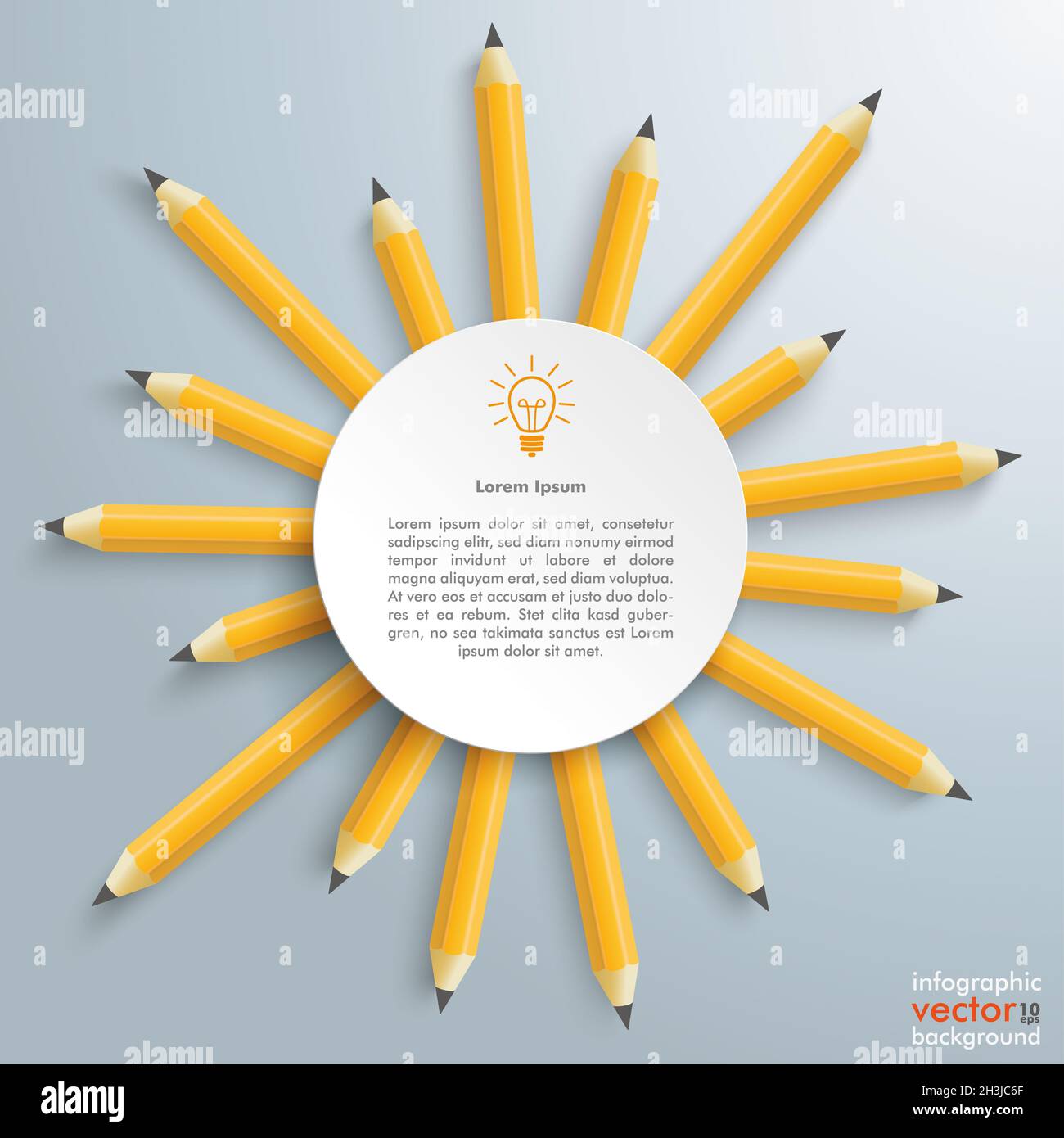 Pencils Sun Infographic Stock Photo - Alamy