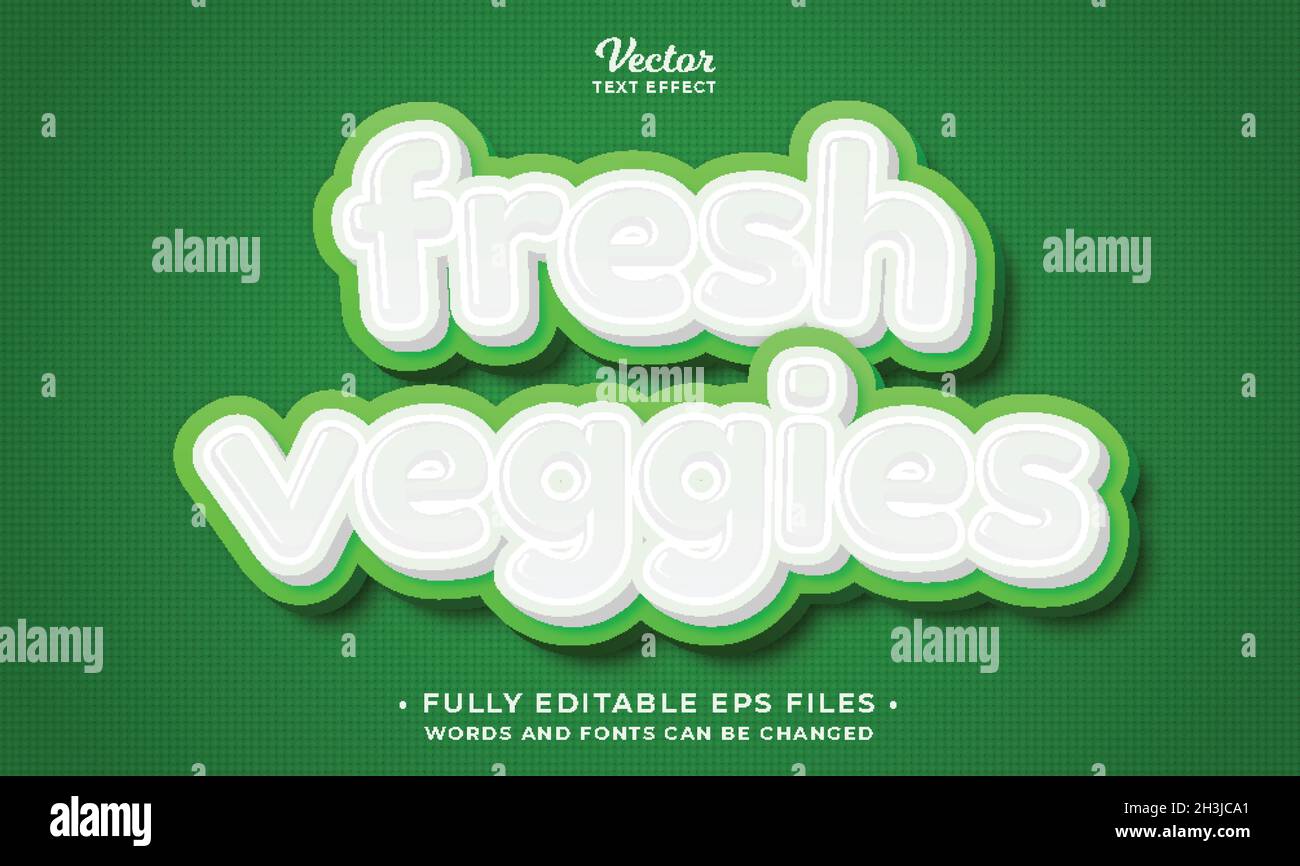 fresh vegetables text effect editable eps cc Stock Vector Image & Art ...