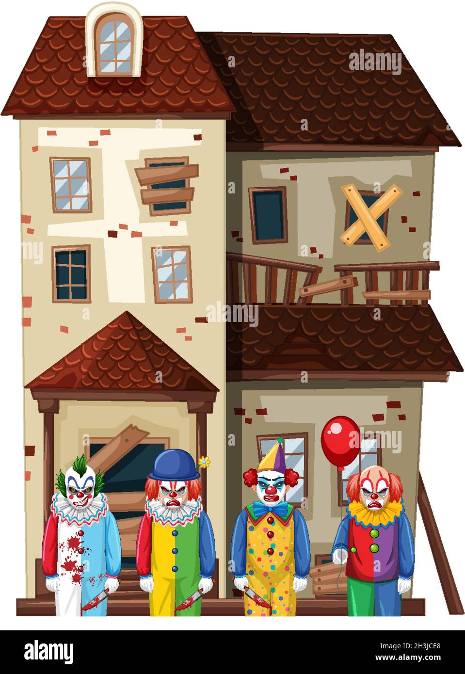 Abandoned dilapidated building in Stock Vector Images - Alamy