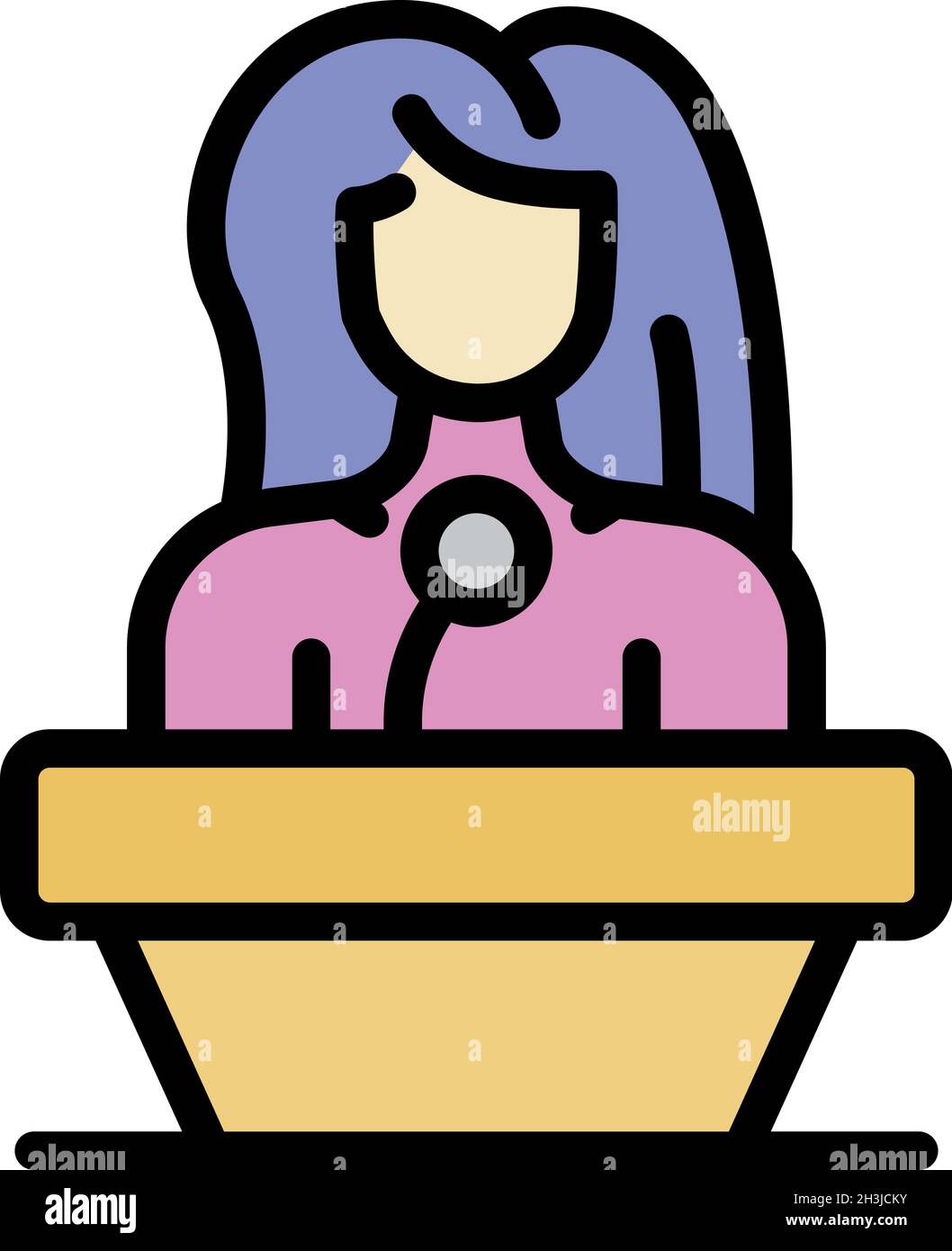 Tv presenter speaker icon. Outline tv presenter speaker vector icon ...