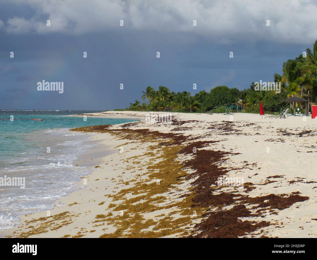 Empty beach view with no people ocean and sea --Caribbean sea Stock ...