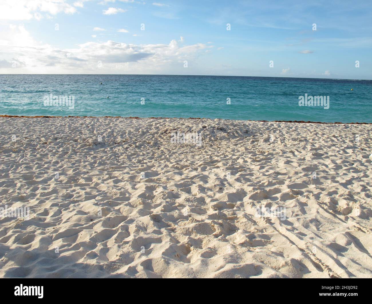 Empty beach view with no people ocean and sea --Caribbean sea Stock ...
