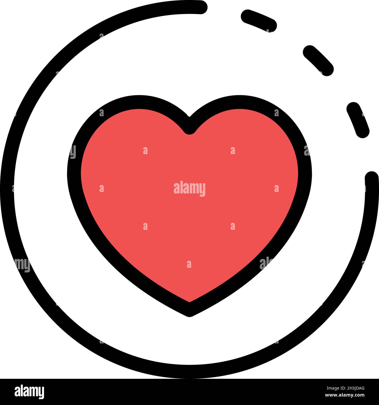 Heart casino coin icon. Outline heart casino coin vector icon color ...