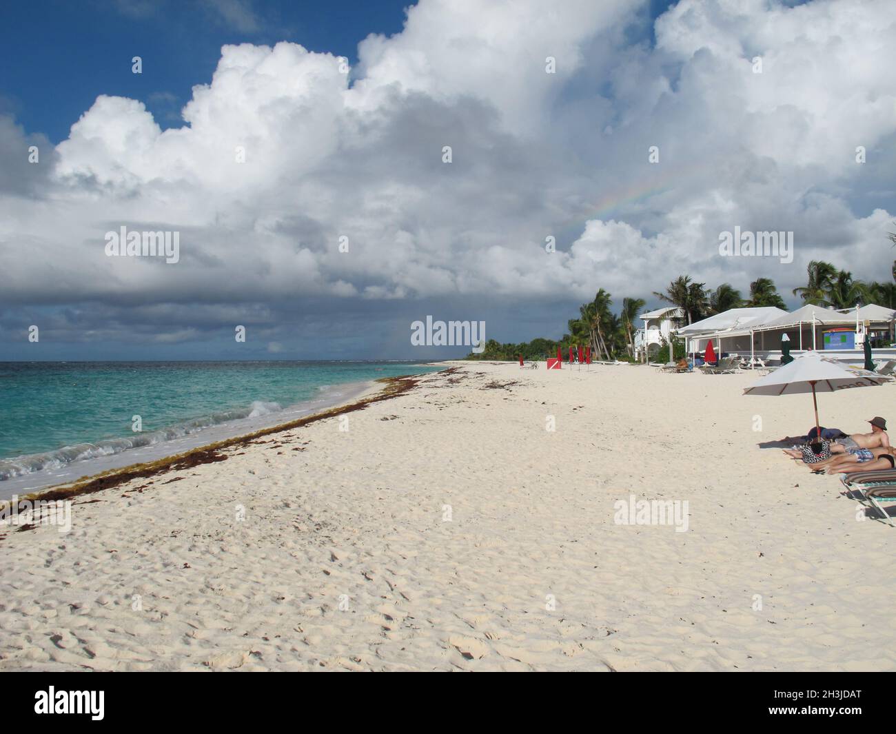 Empty beach view with no people ocean and sea --Caribbean sea Stock ...