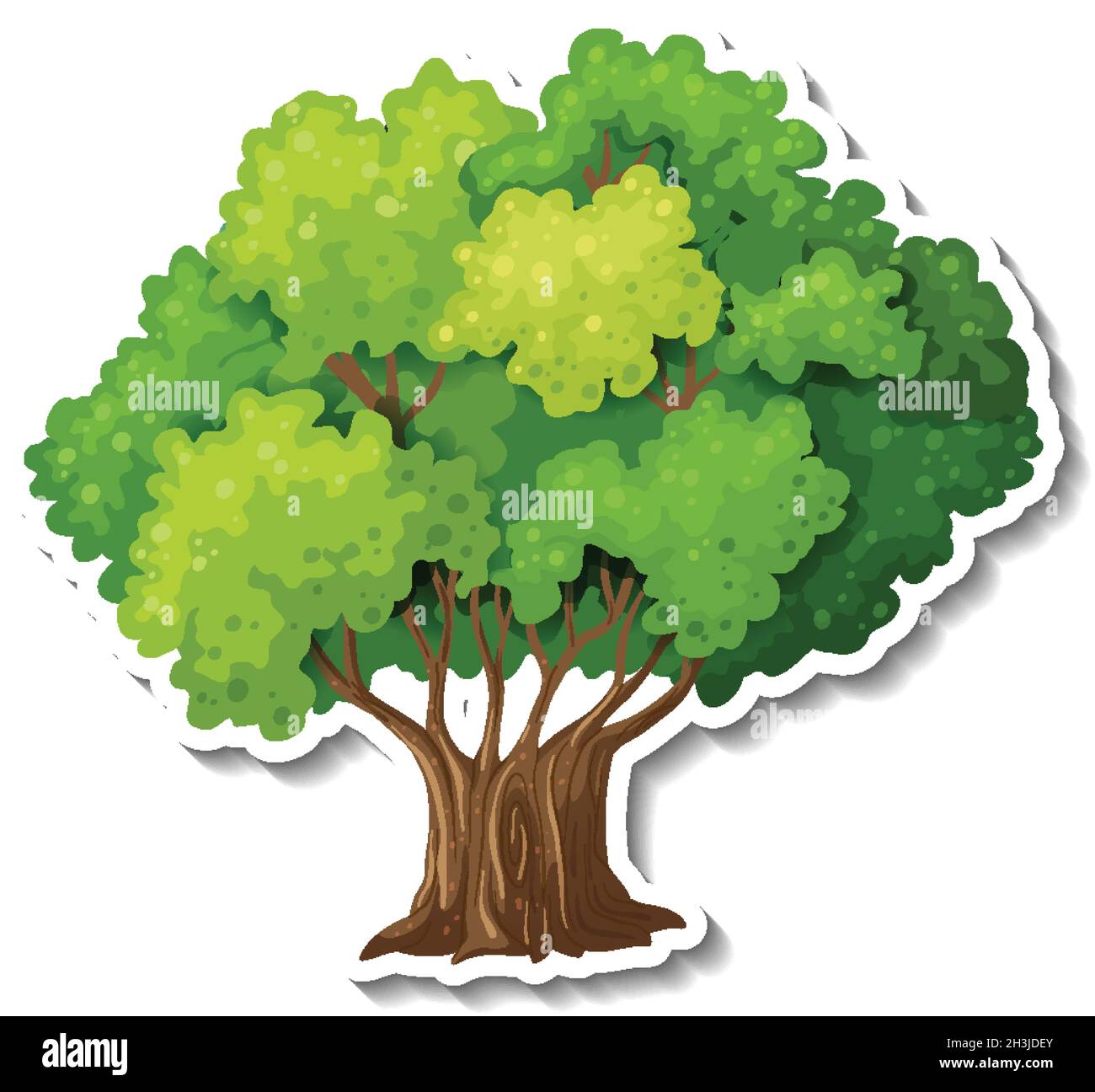 Tree sticker on white background illustration Stock Vector Image & Art ...