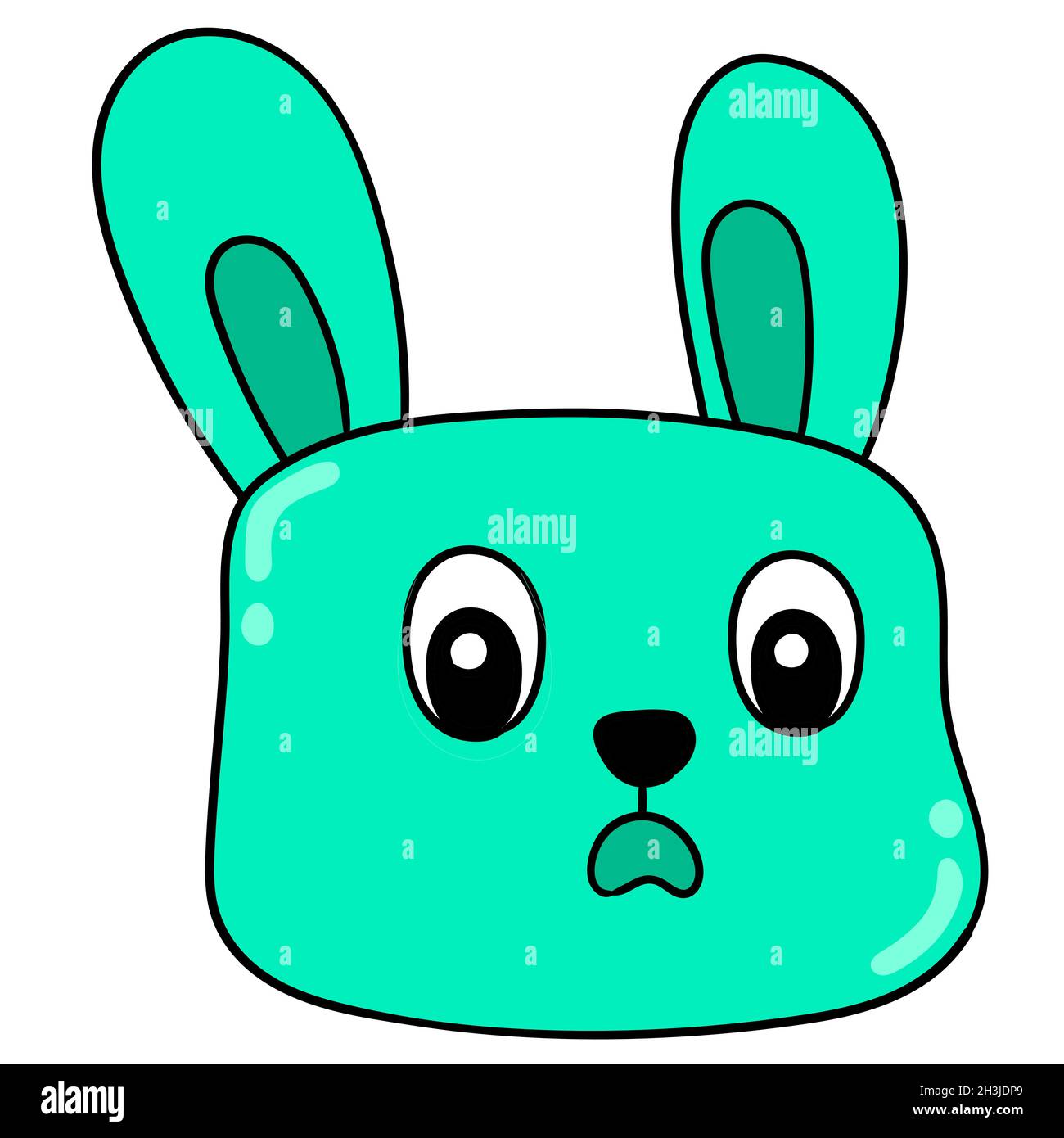 cute rabbit head is smiling happily yes Stock Vector Image & Art - Alamy