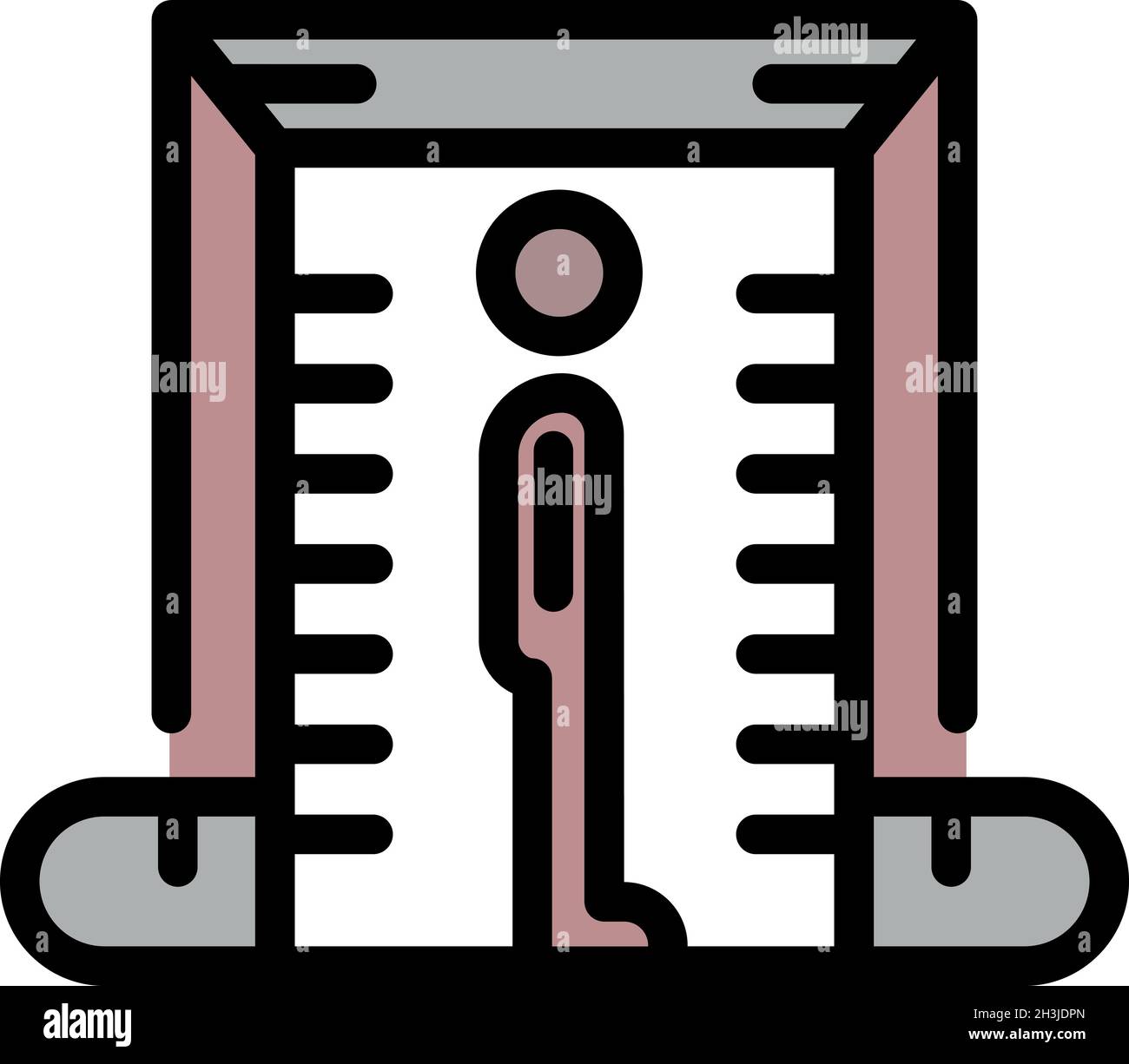 Metal detector icon. Outline metal detector vector icon color flat ...