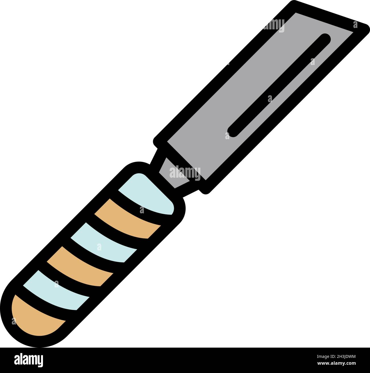 Steel chisel icon. Outline steel chisel vector icon color flat isolated ...