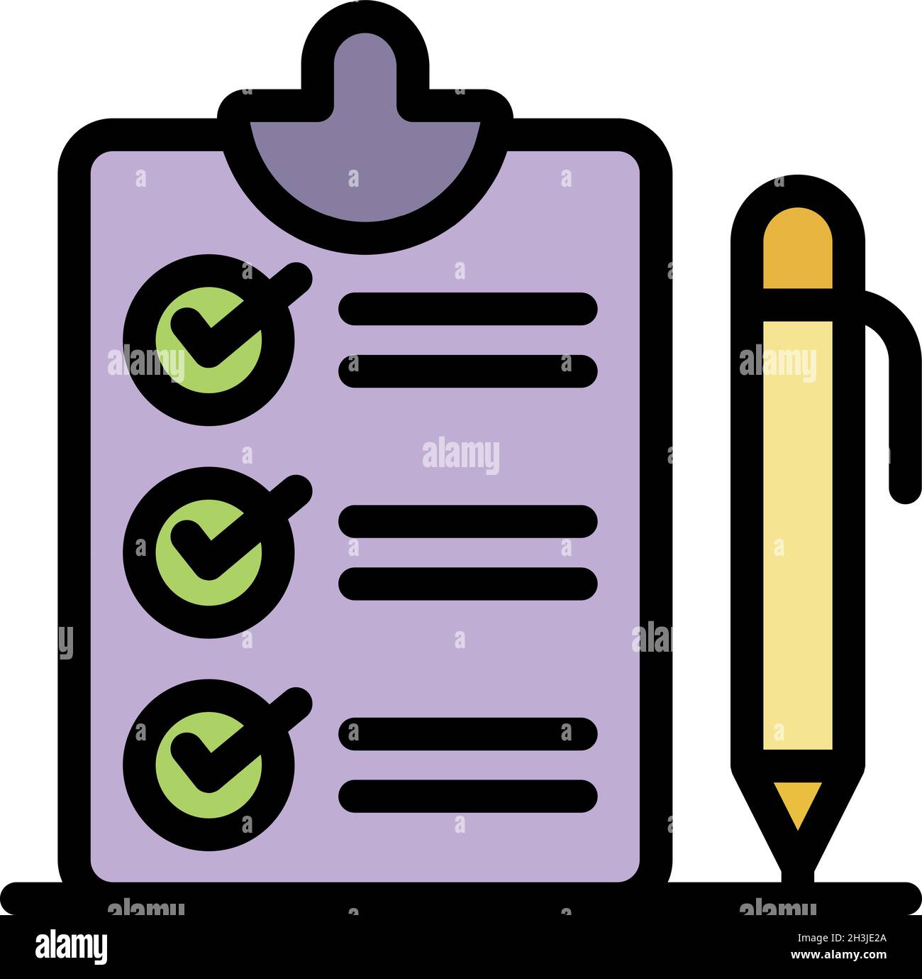 Engineer checklist icon. Outline engineer checklist vector icon color ...