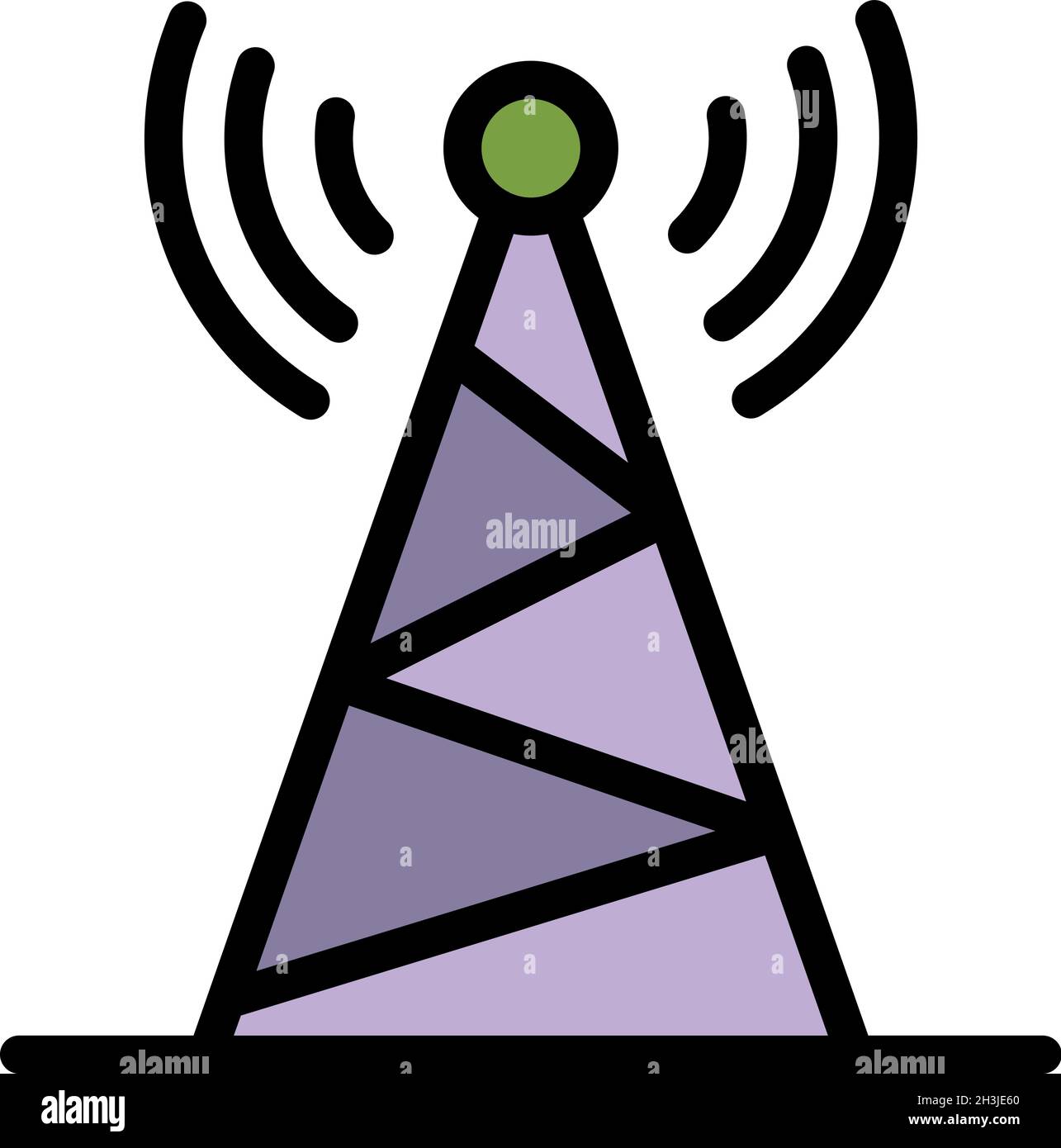Radio steel tower icon. Outline radio steel tower vector icon color ...