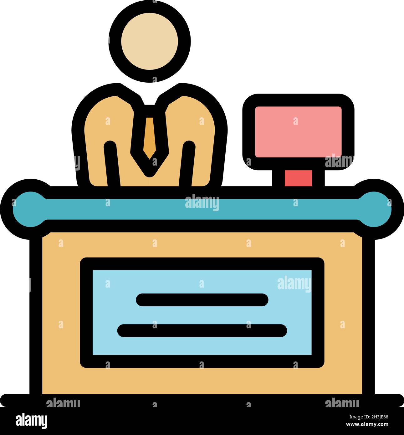 Tax inspector workplace icon. Outline tax inspector workplace vector ...