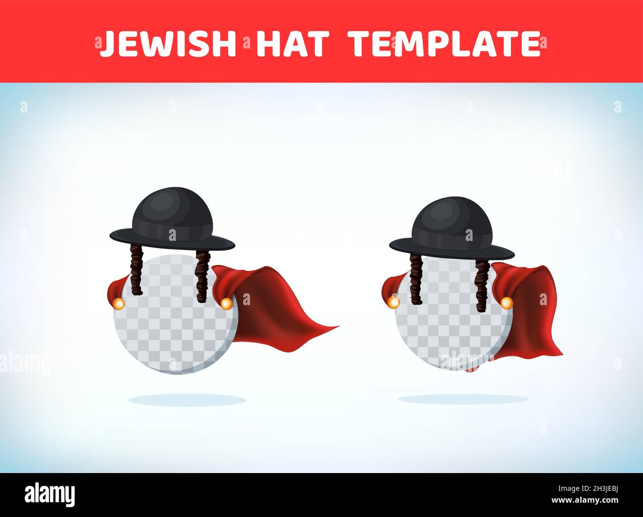Orthodox jewish hat with sideburns. Black cylinder hat. Judaism symbols ...