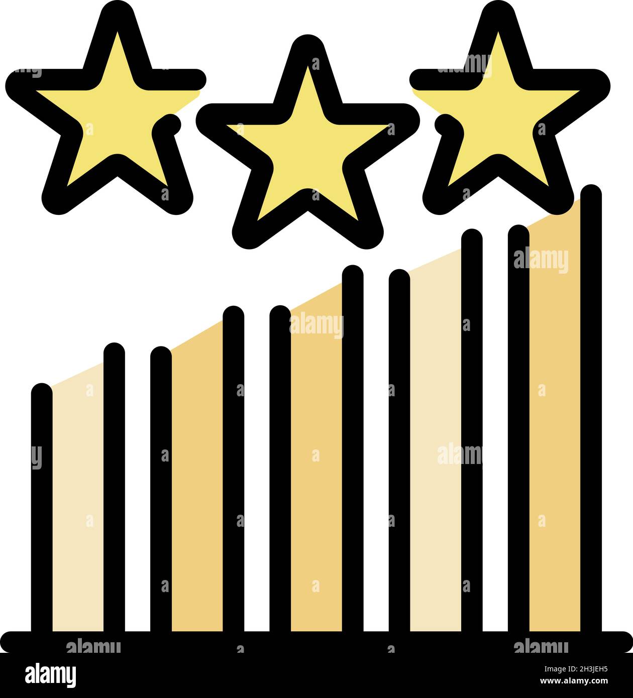 Tv graph chart icon. Outline tv graph chart vector icon color flat ...