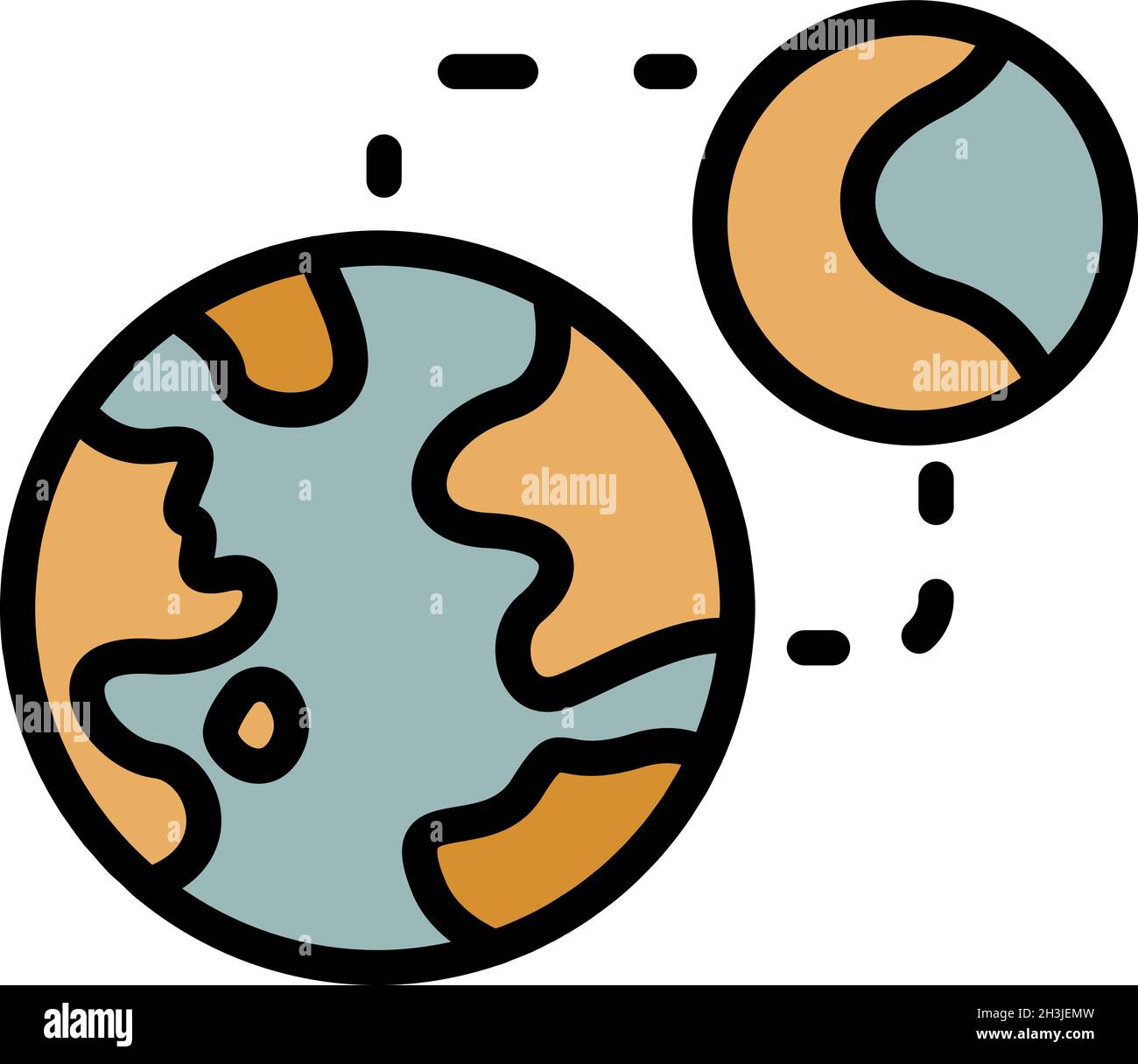 Global radio system icon. Outline global radio system vector icon color ...