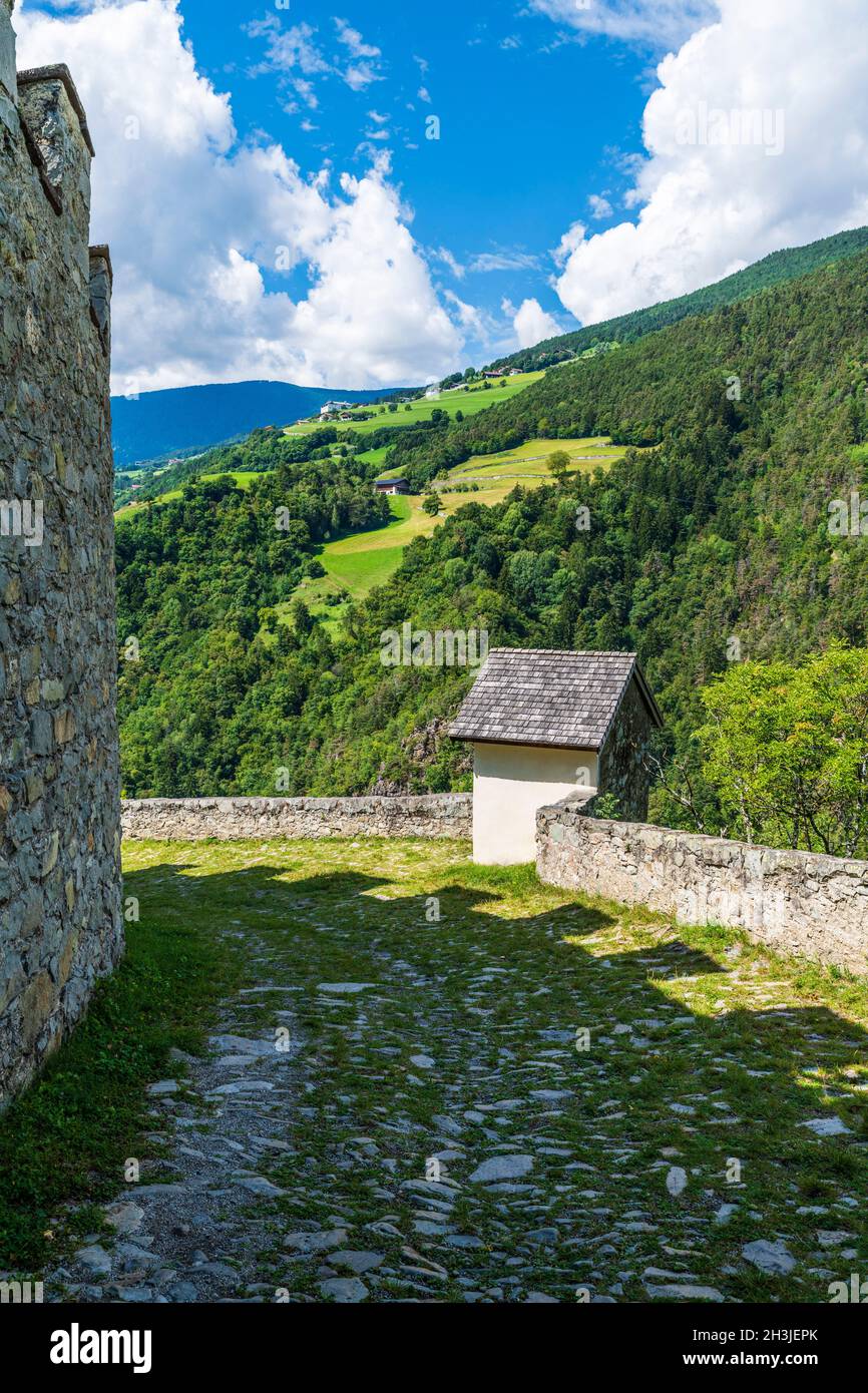 South Tyrol. Ancient city of Chiusa. Fortress and spirituality Stock ...