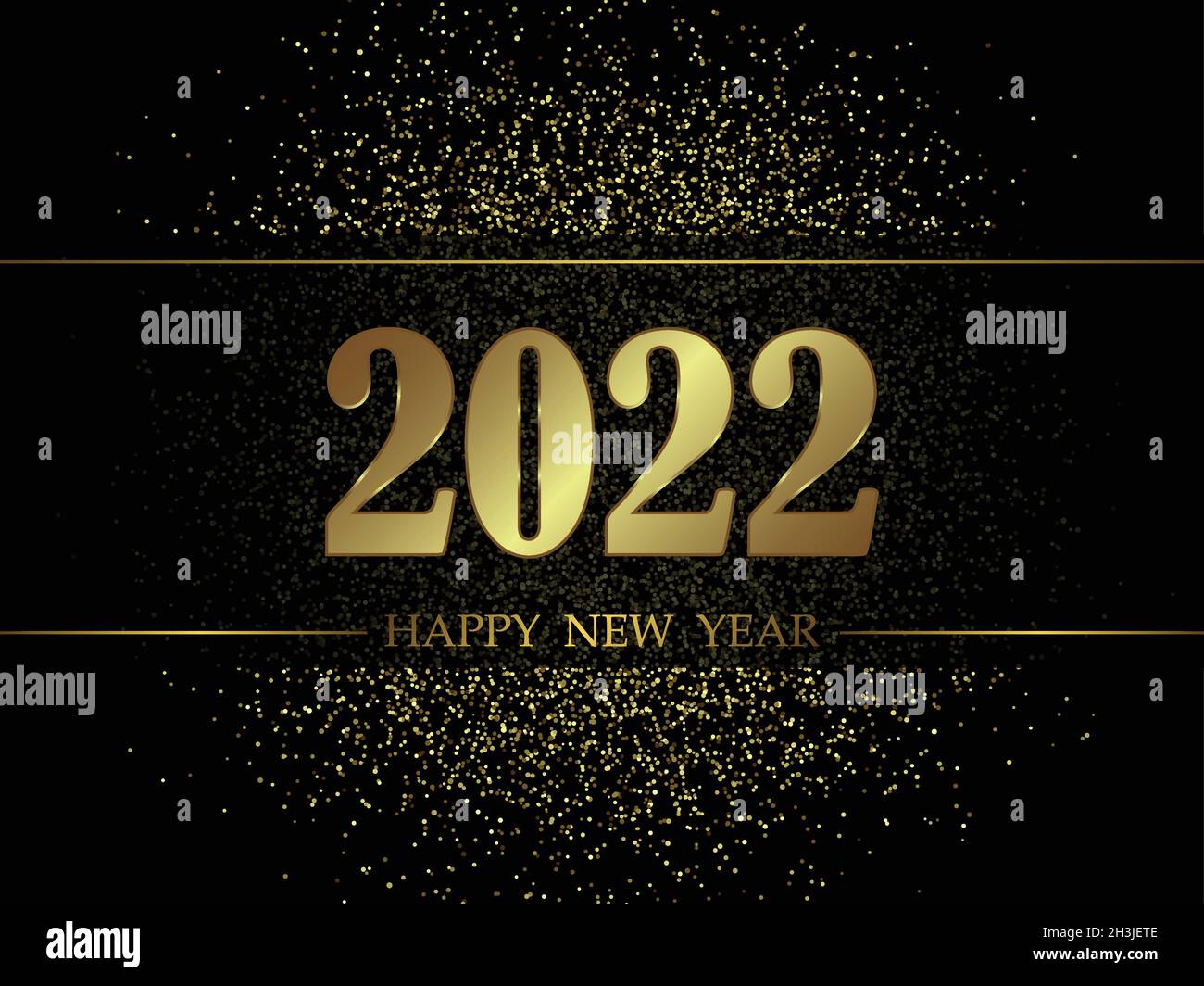 2022 New Year background with gold numbers. Festive premium design ...