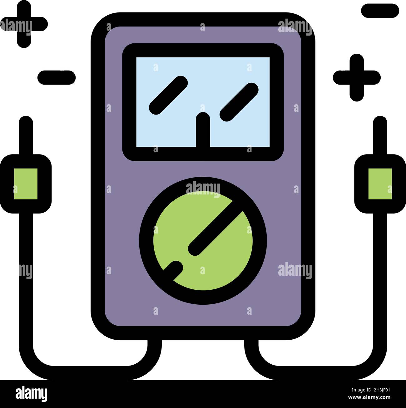 Multimeter icon. Outline multimeter vector icon color flat isolated ...